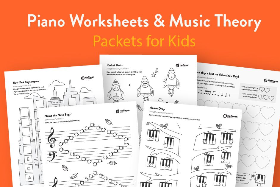 Piano Worksheets for Beginners | Music Theory Packets for Kids