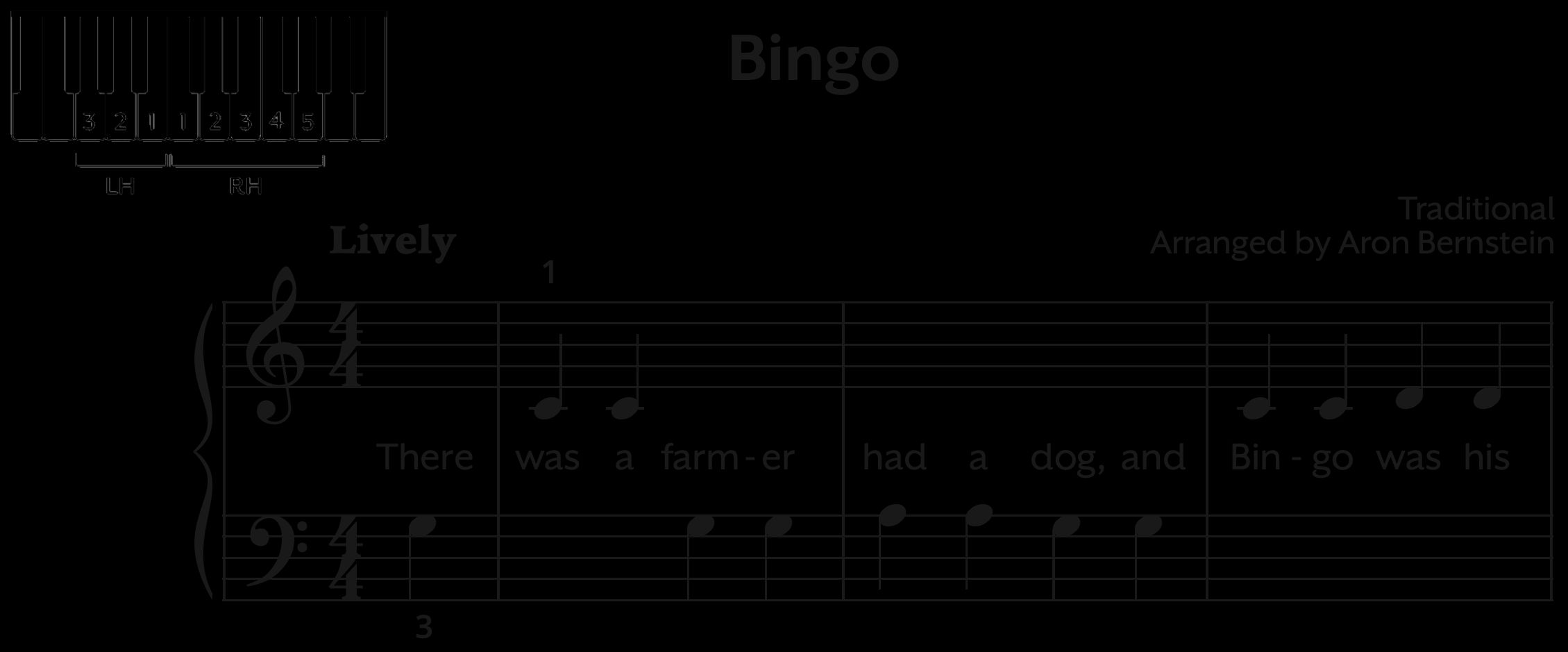 Bingo Piano Sheet Music Free