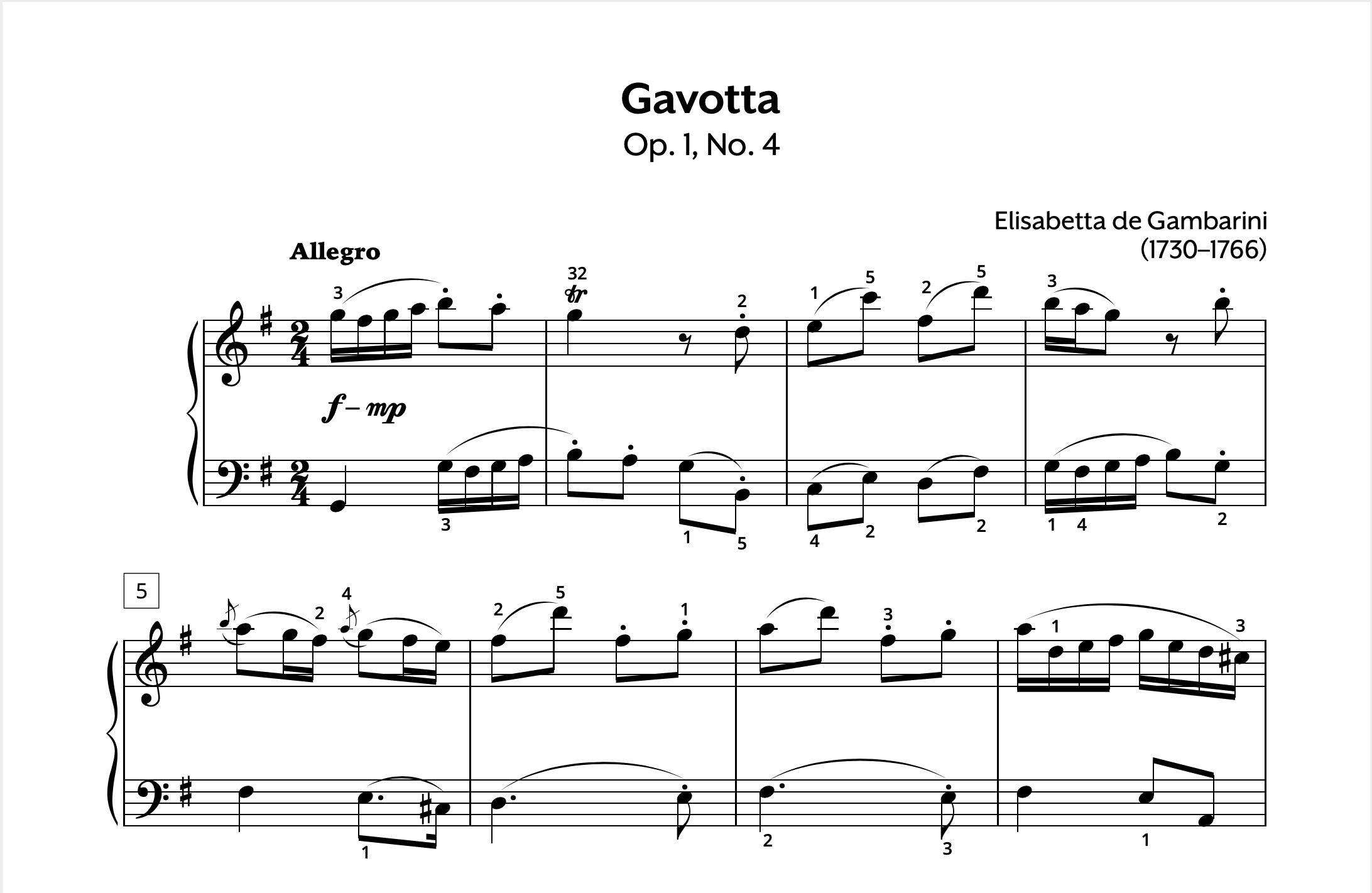 Gavotta, Op. 1, No. 4