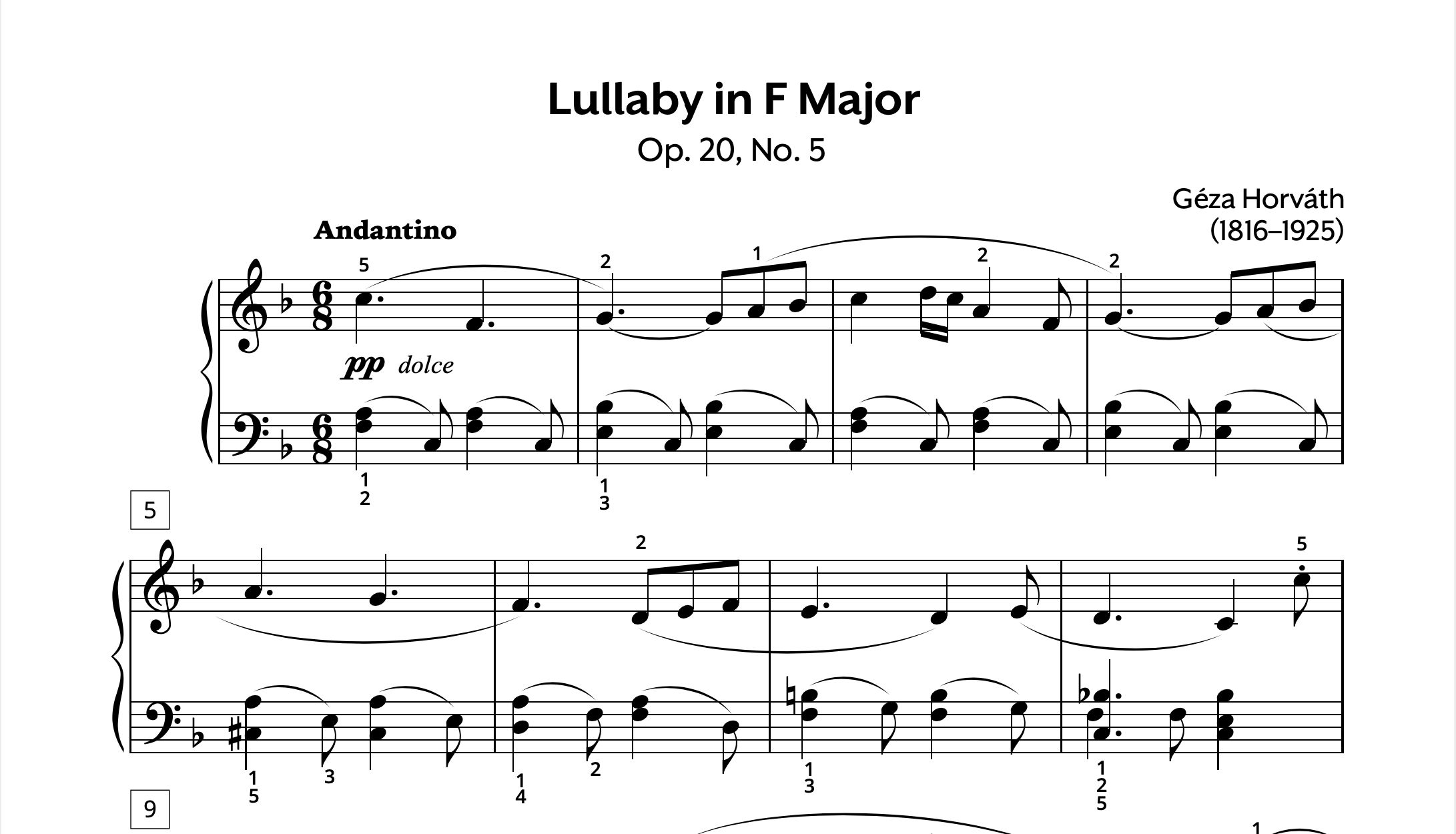 Lullaby in F Major, Op. 20, No. 5