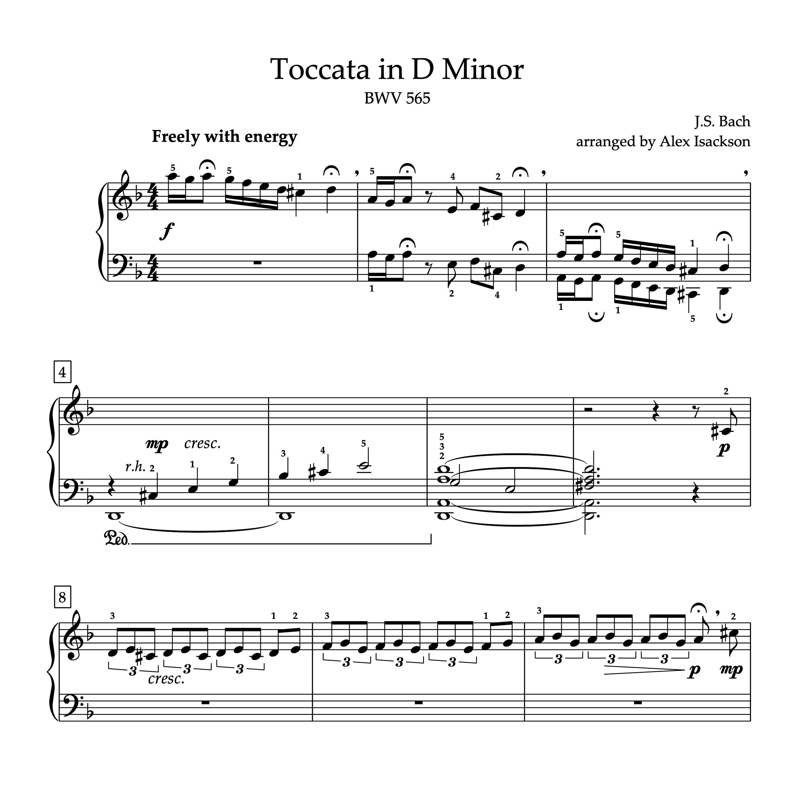 Toccata in D Minor, BWV 565 Sheet Music | J.S. Bach