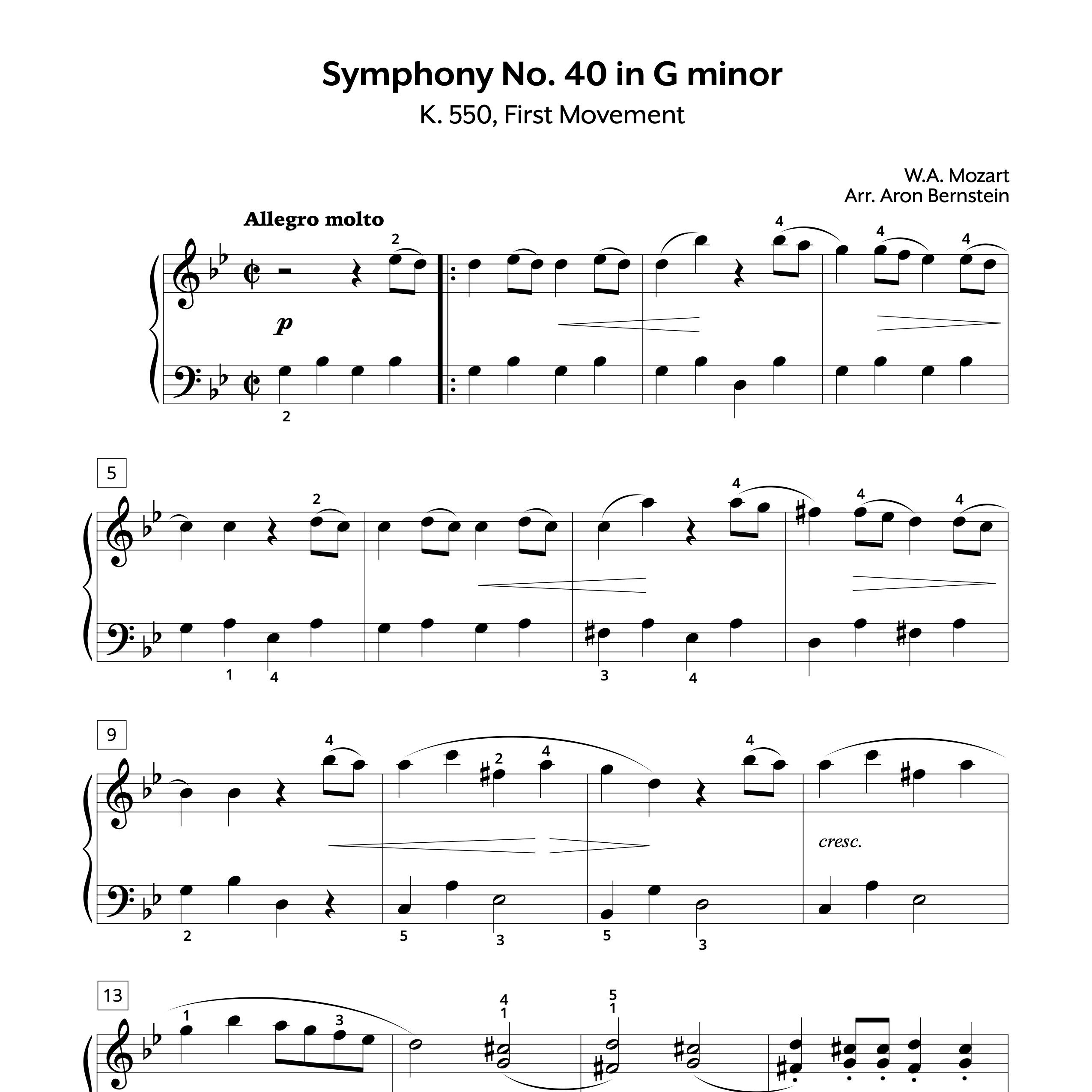 Mozart - Symphony No. 40 in G Minor | Sheet Music