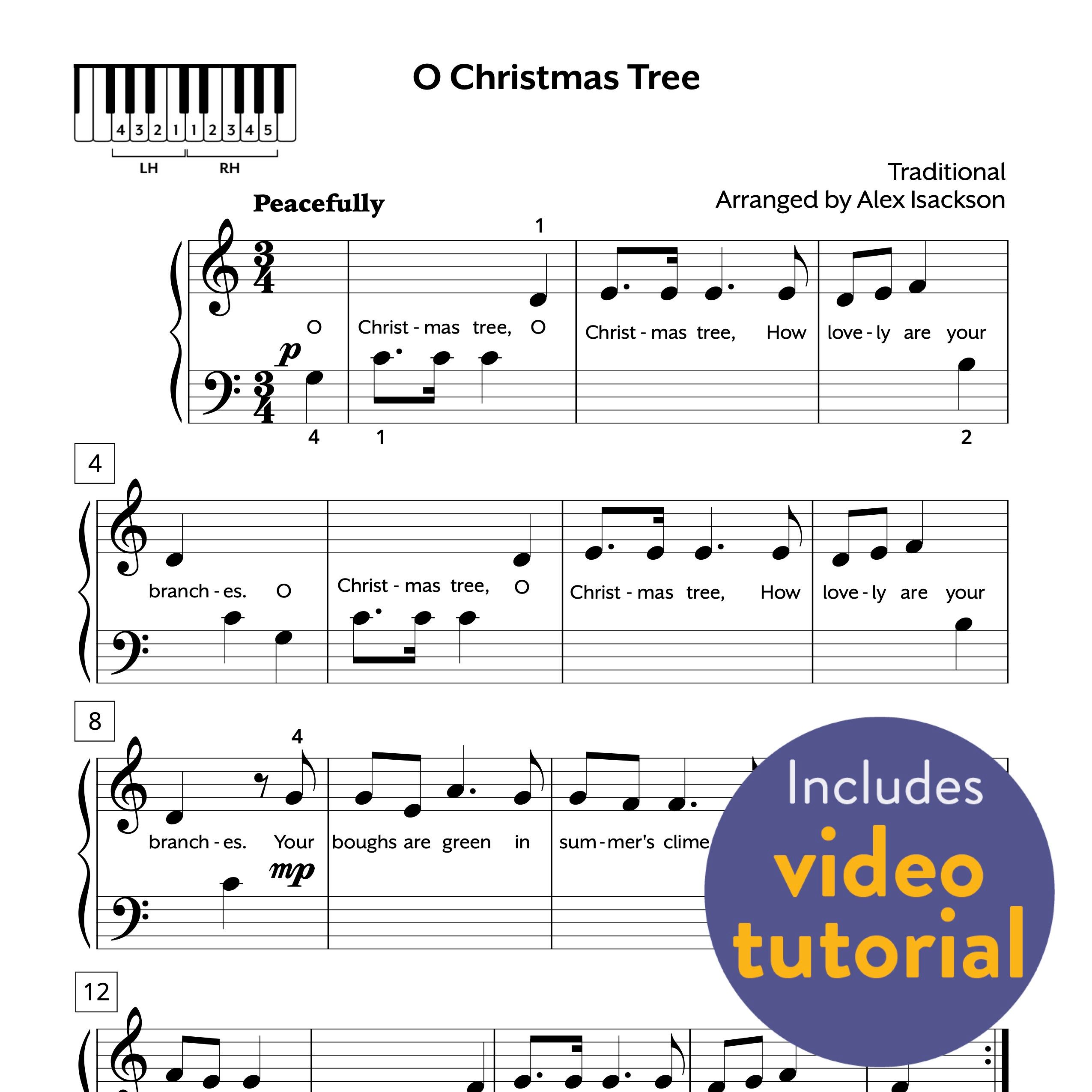 O Christmas Tree | Sheet Music for Piano | Free PDF Download
