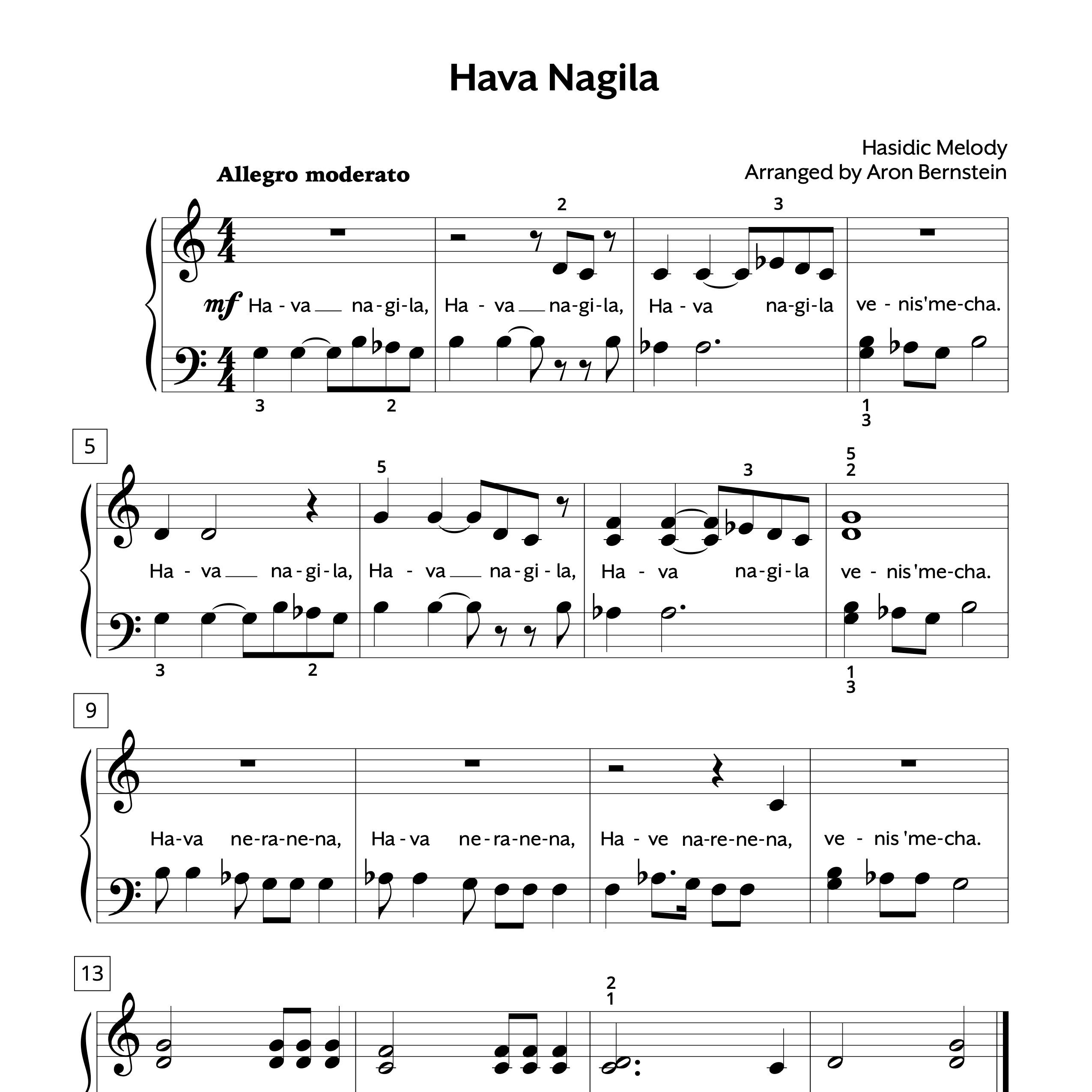 Hava Nagila Piano Sheet Music | Easy Level, Free PDF Hava Nagila Piano Sheet Music | Easy Level, Free PDF