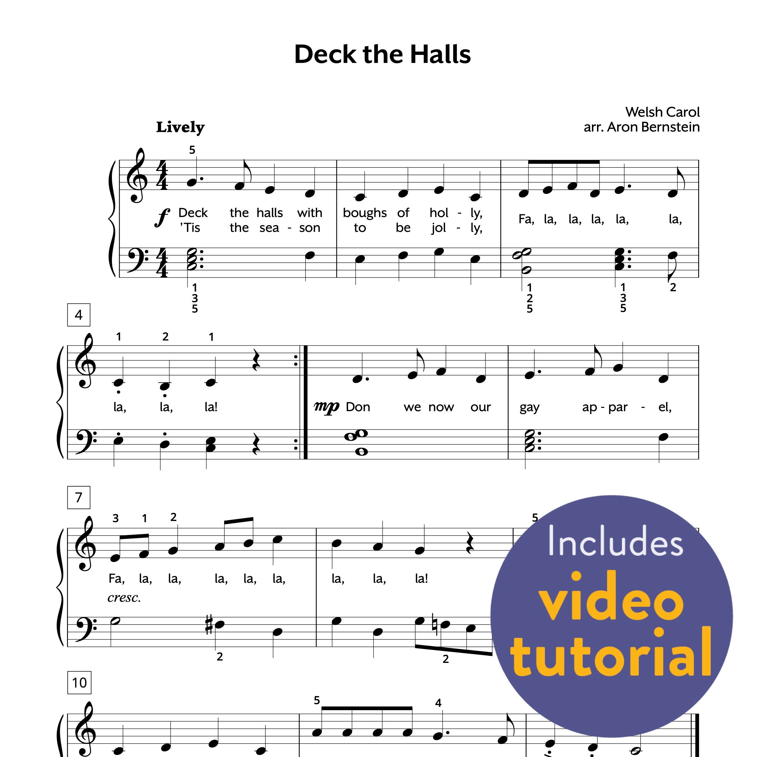 Deck the Halls Sheet Music for Piano | Easy, Free PDF