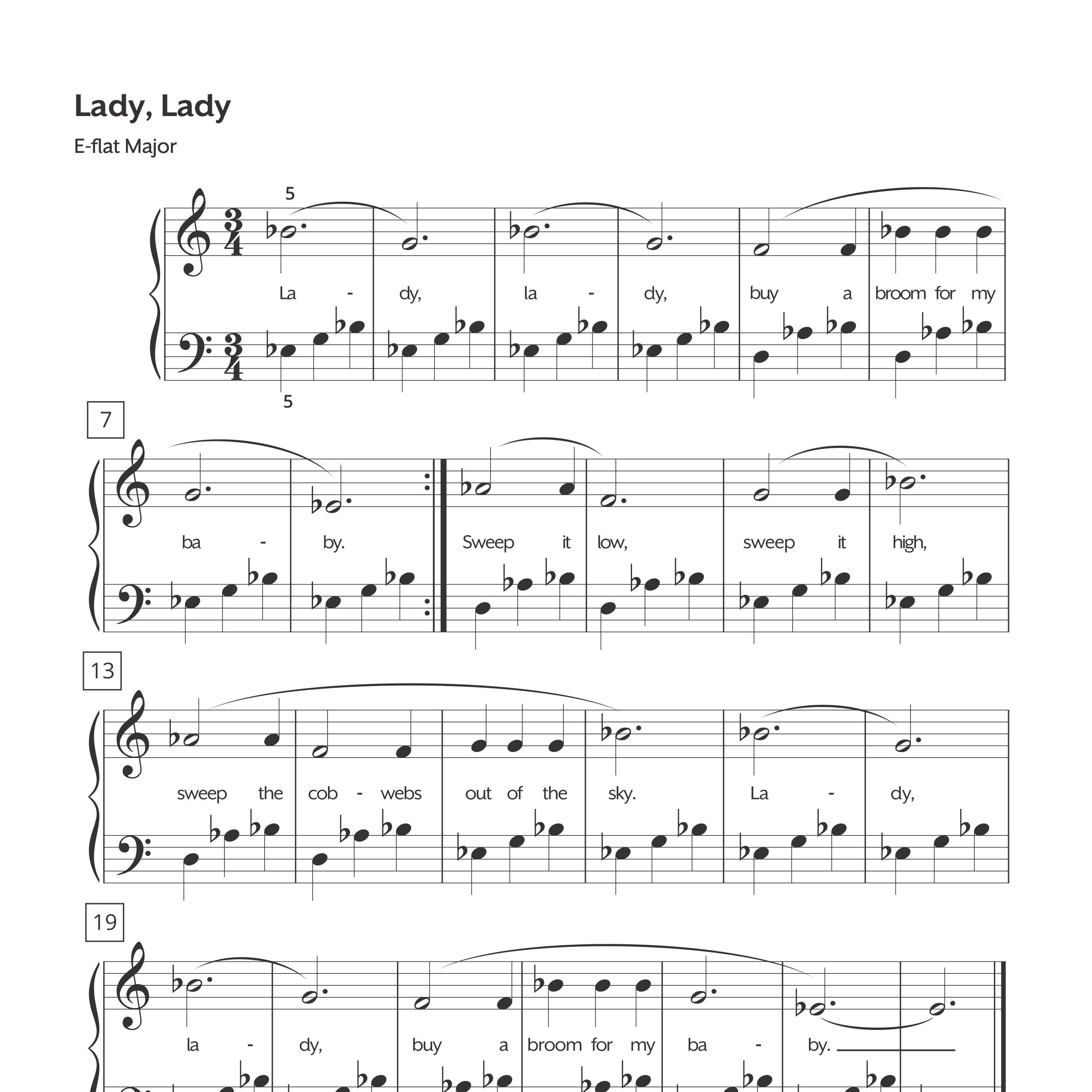 Easy Piano Sheet Music | Lady, Lady