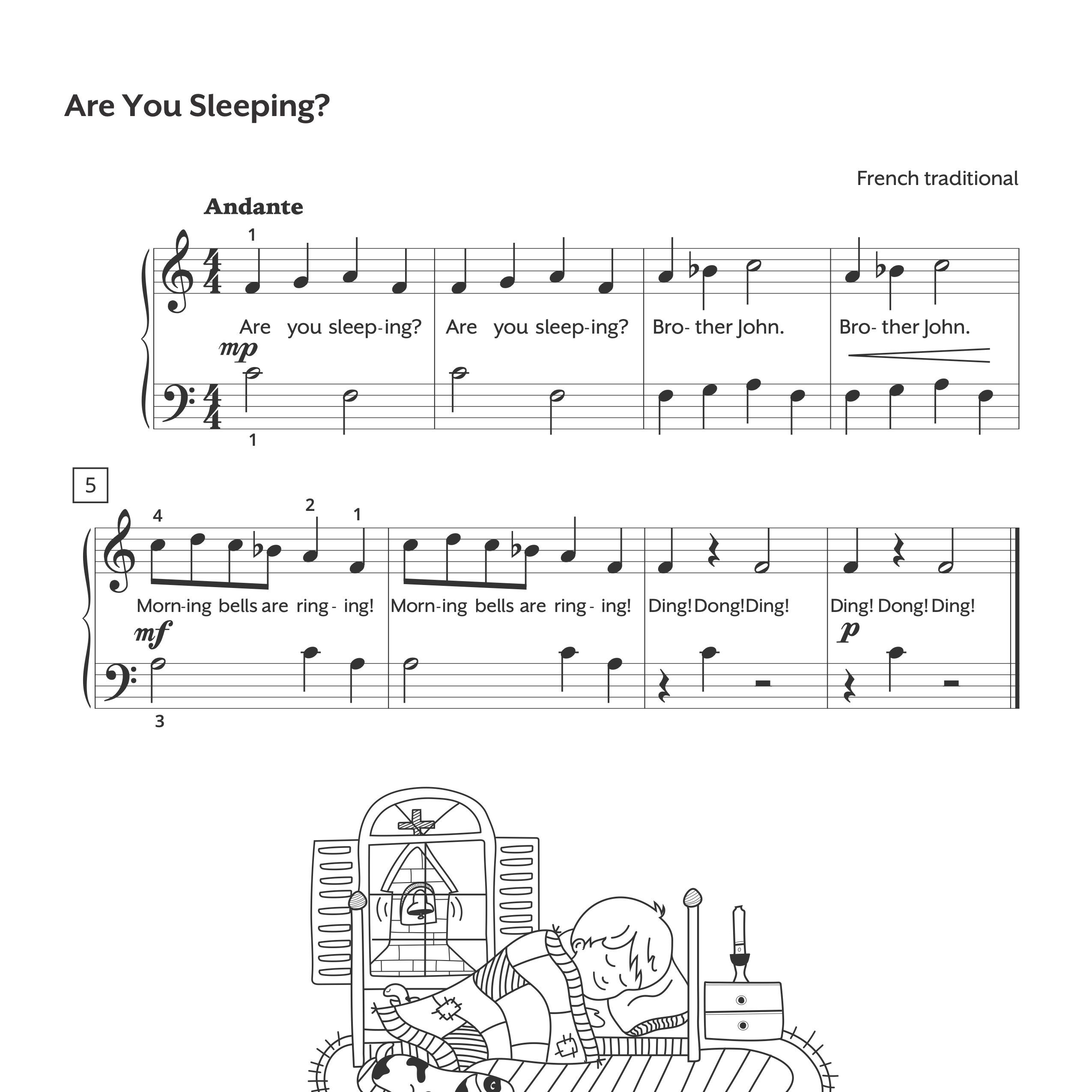 Are You Sleeping? Sheet Music for Piano | Easy Version