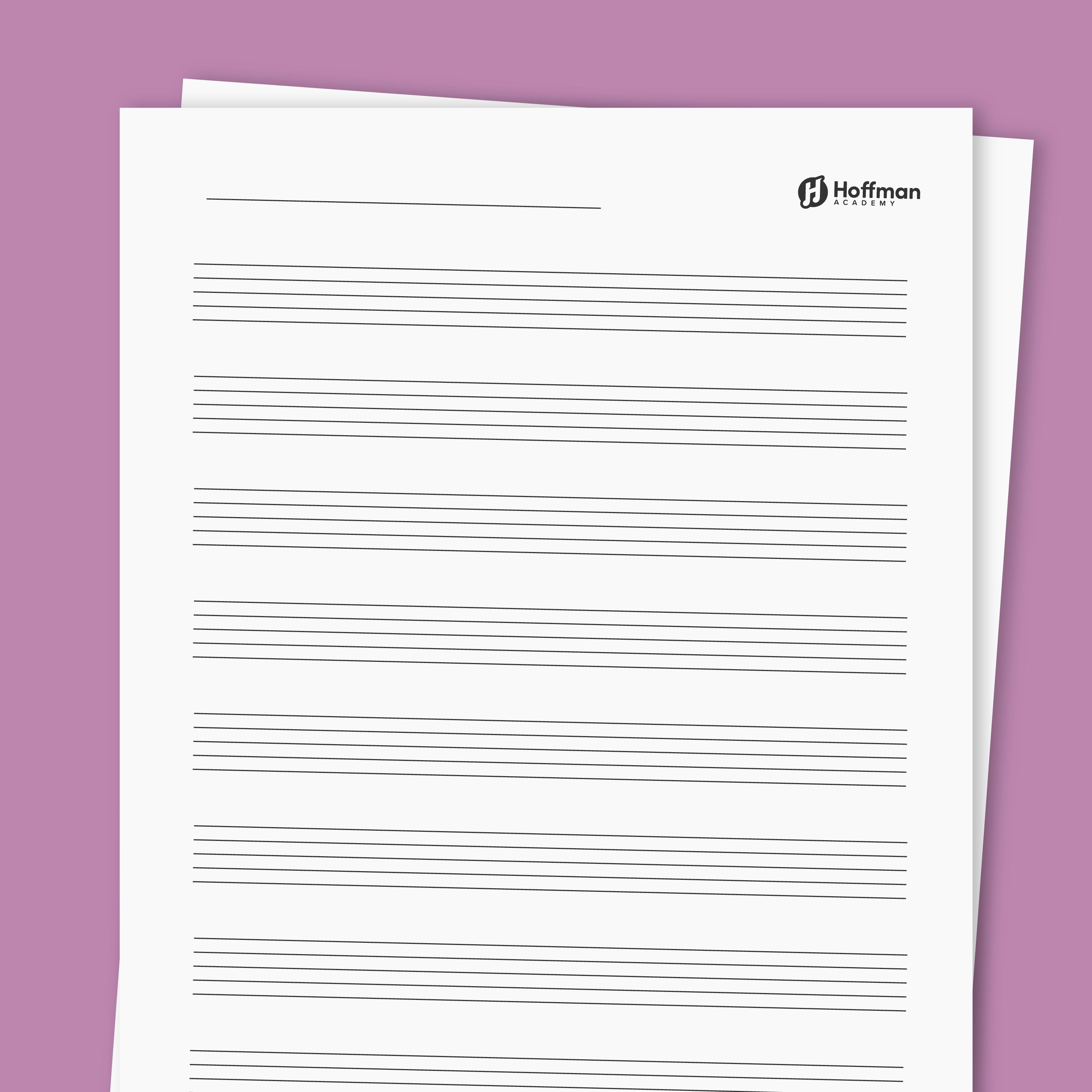 Blank Music Paper | Single Staff | Small Size | Free Download