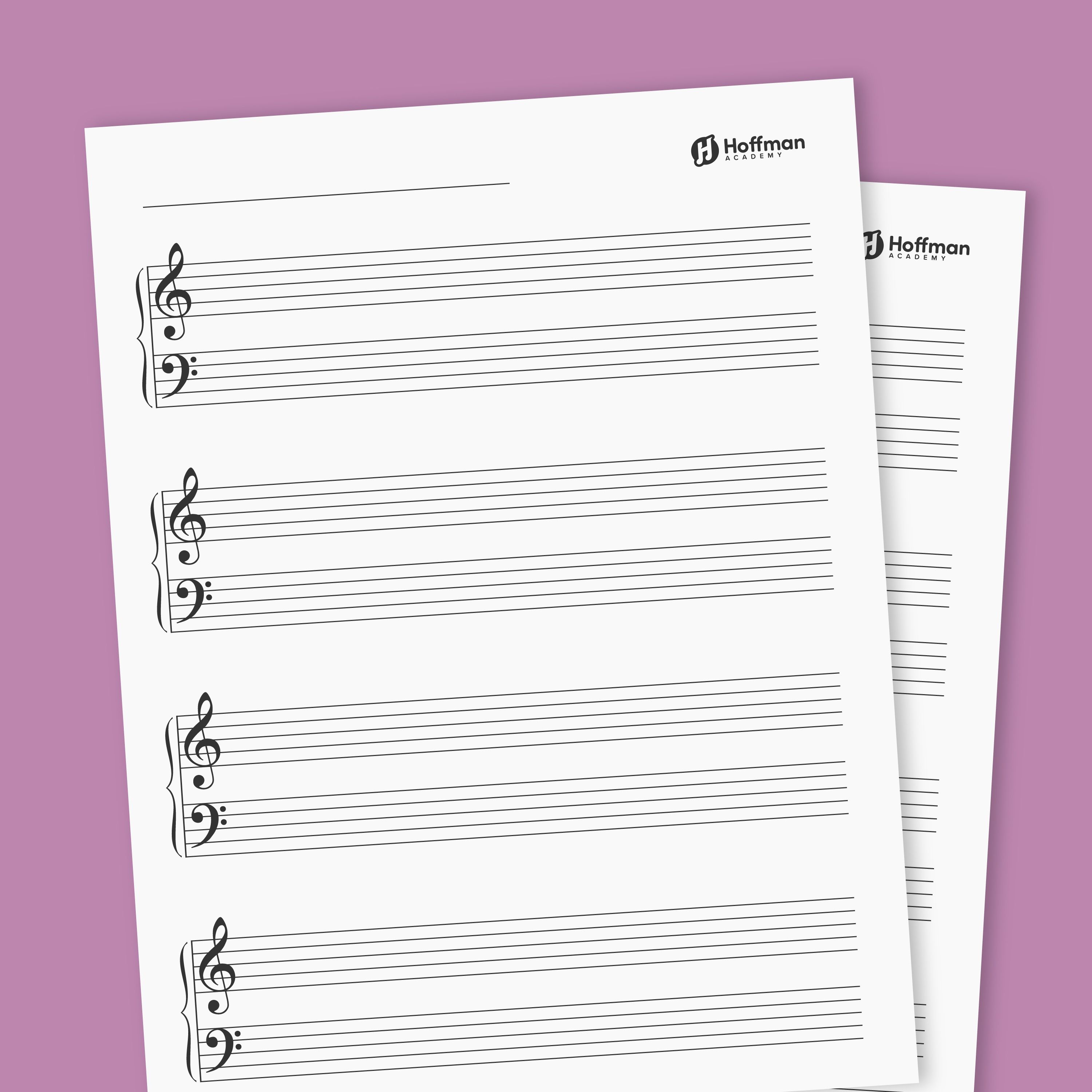 Blank Music Paper | Grand Staff | Small Size | Free Download