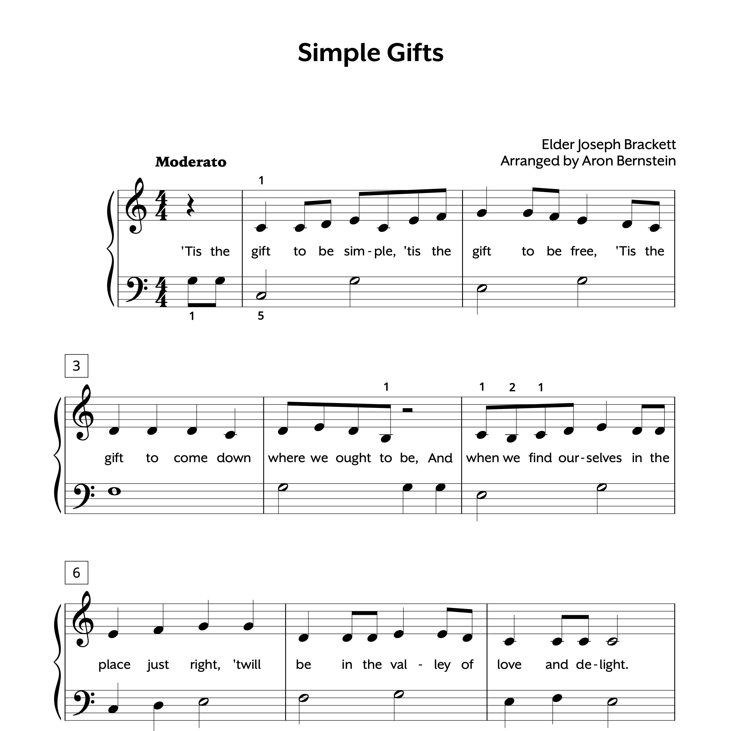 Simple Gifts Sheet Music | Hymn by Joseph Brackett