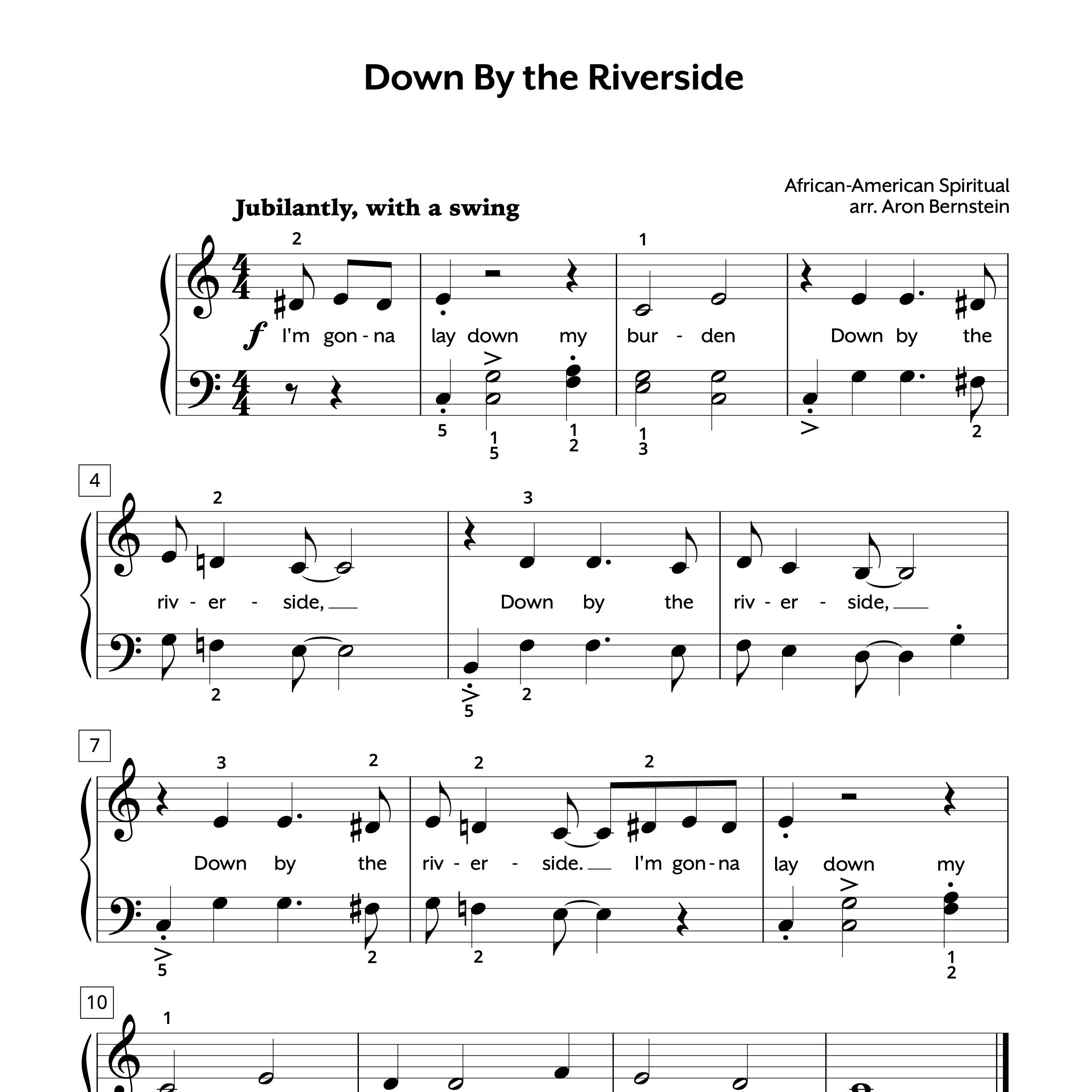 Down by the Riverside Sheet Music for Piano | PDF, Easy