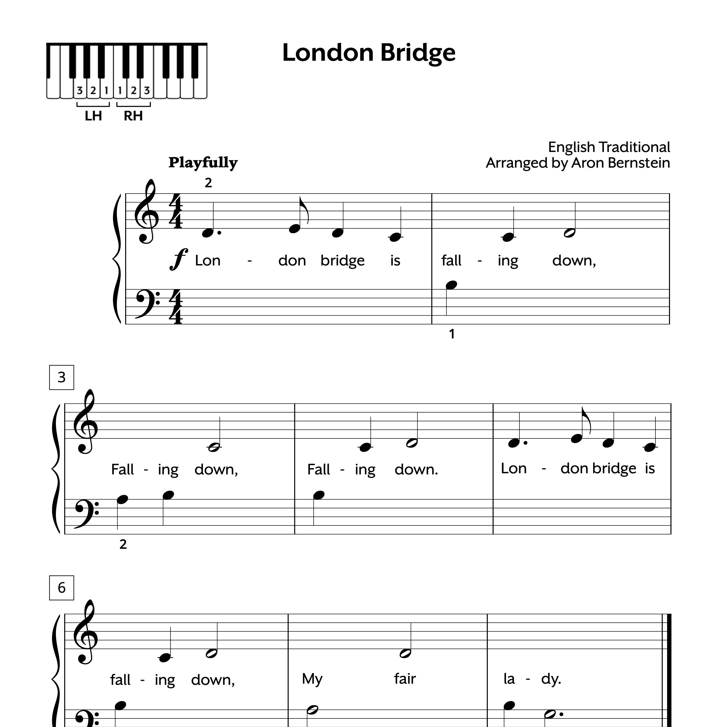 London Bridge Sheet Music for Piano | Free, Super Easy Level