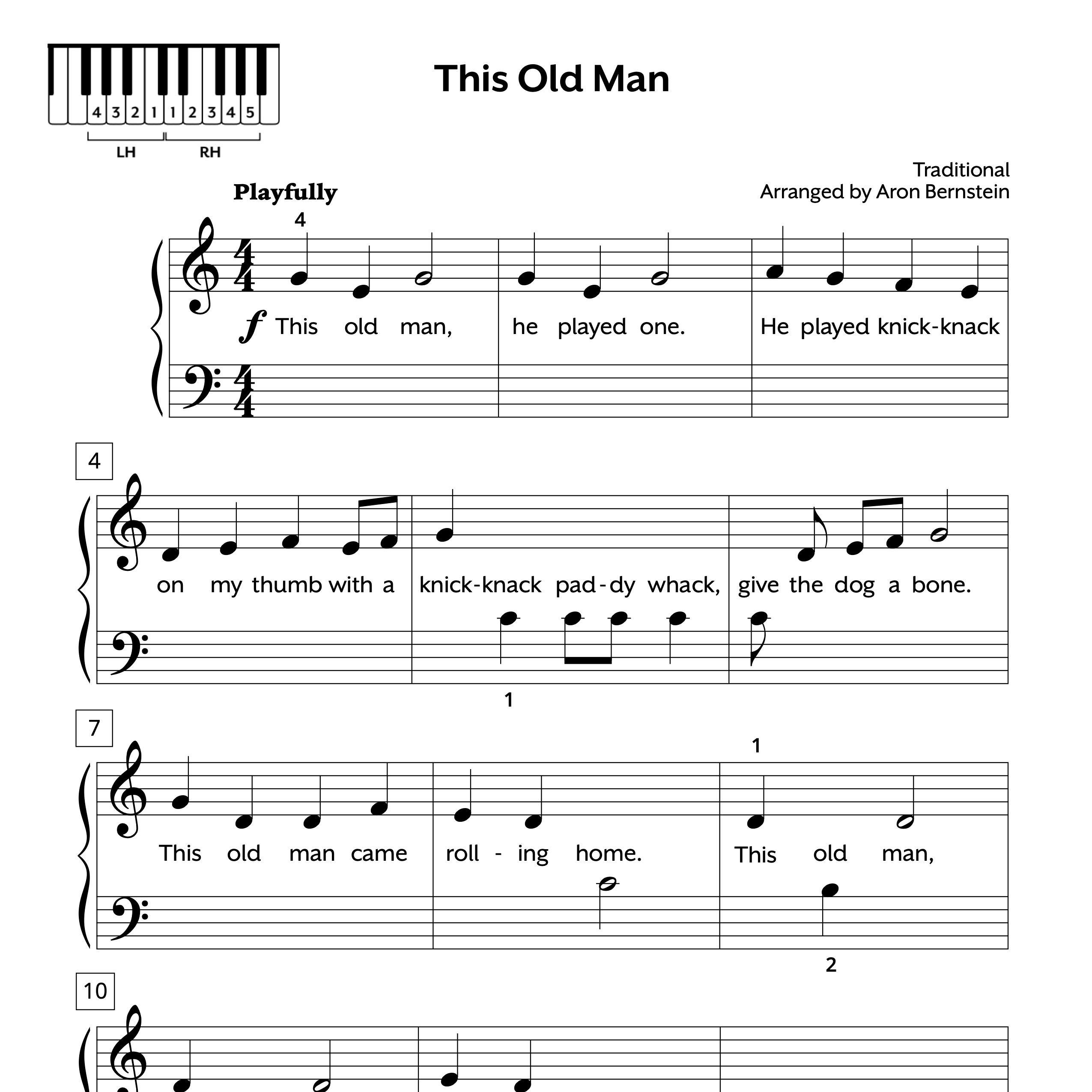 This Old Man | Easy Piano Sheet Music