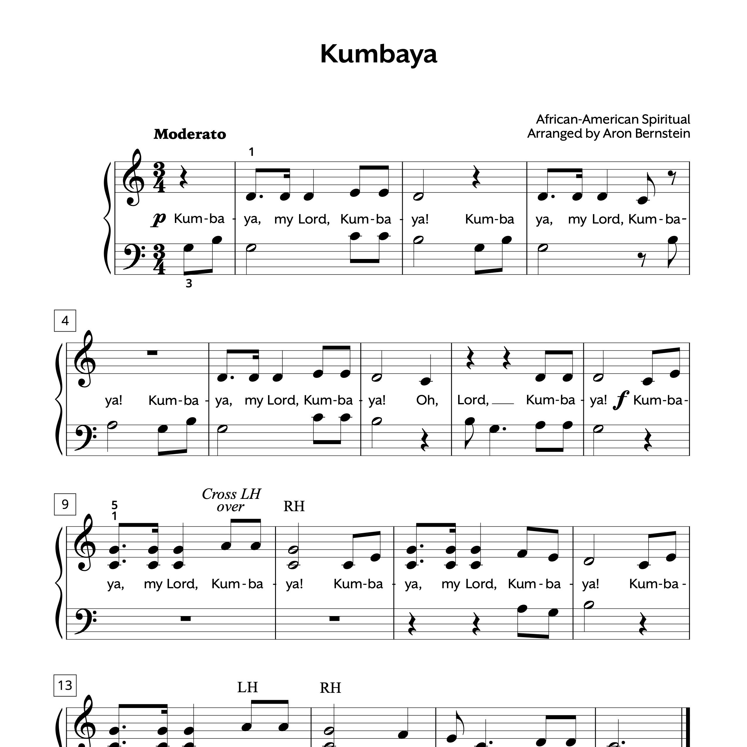 Kumbaya Sheet Music | Elementary Level Piano Arrangement