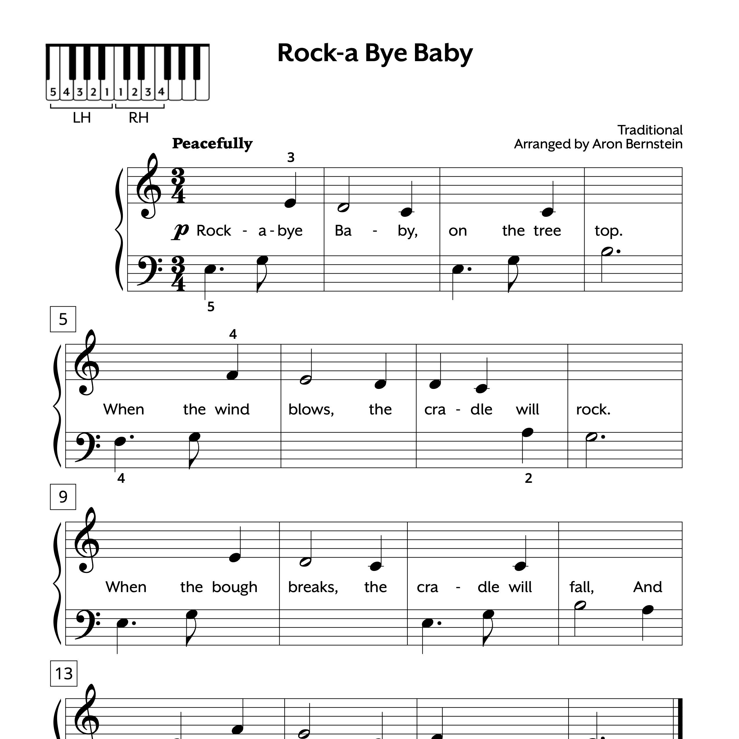 Rock-a Bye Baby | Easy Piano Sheet Music