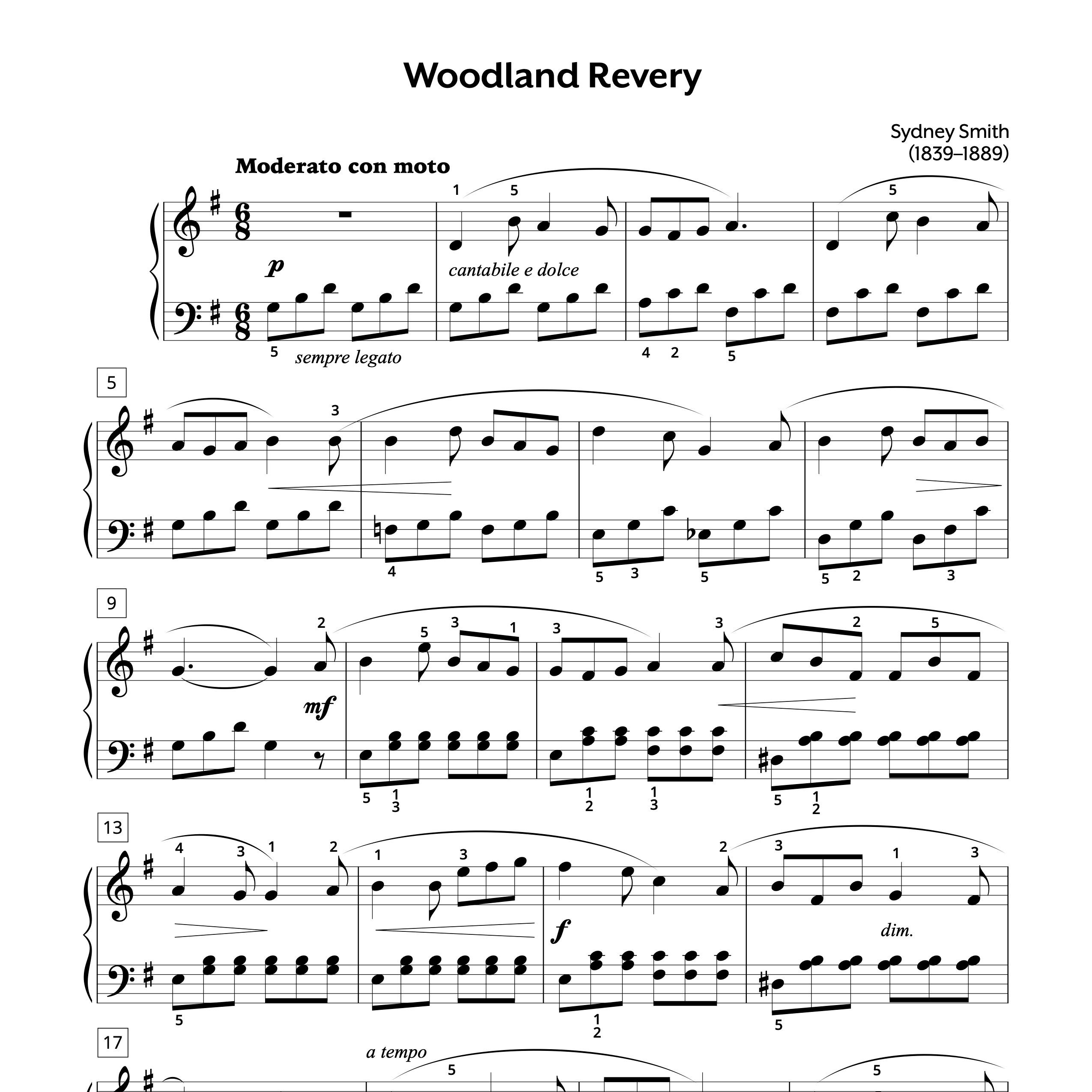 Sydney Smith | Woodland Revery | Piano Sheet Music