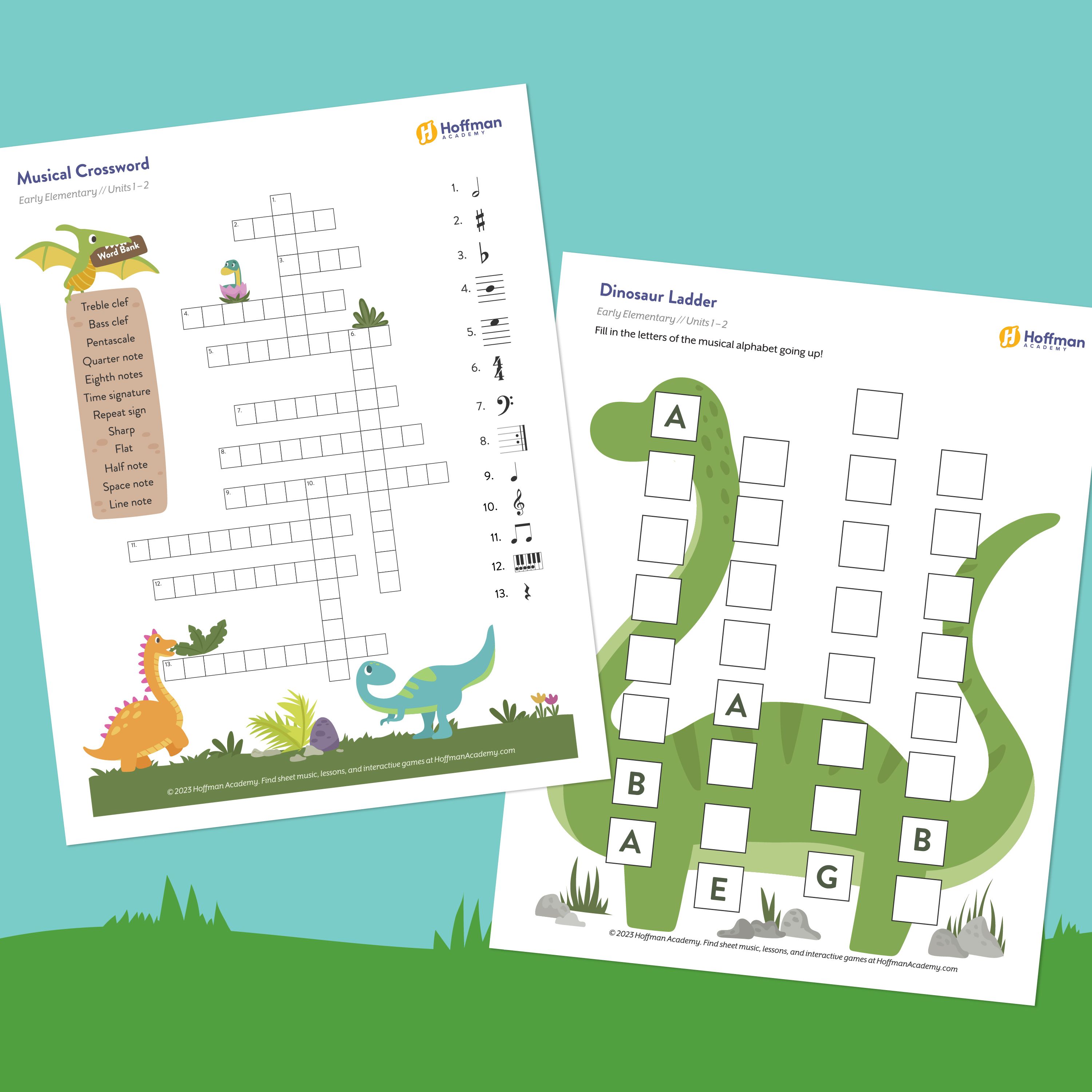 Dinosaur Themed Music Theory | Piano