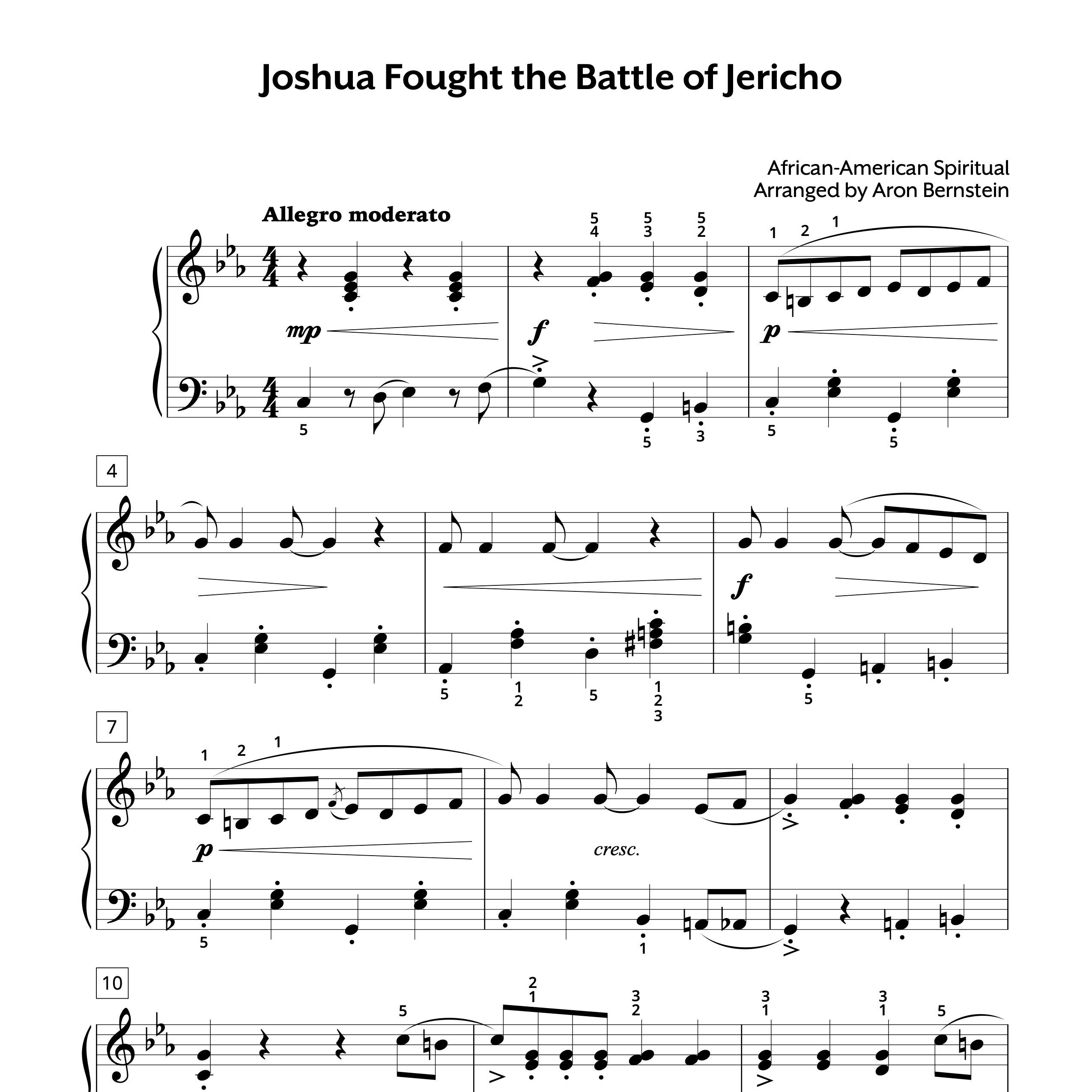 Joshua Fought the Battle of Jericho | Piano Sheet Music