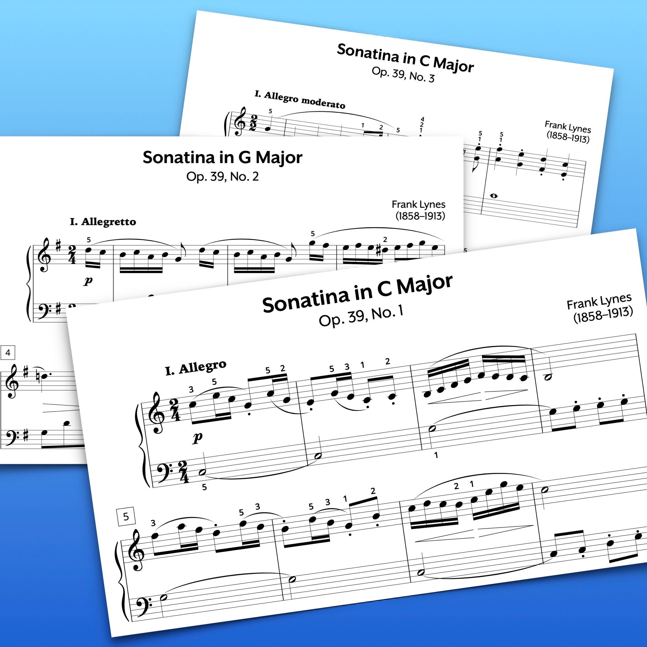 Frank Lynes, Sonatinas Op. 39 | No. 1, 2, & 3 Sheet Music