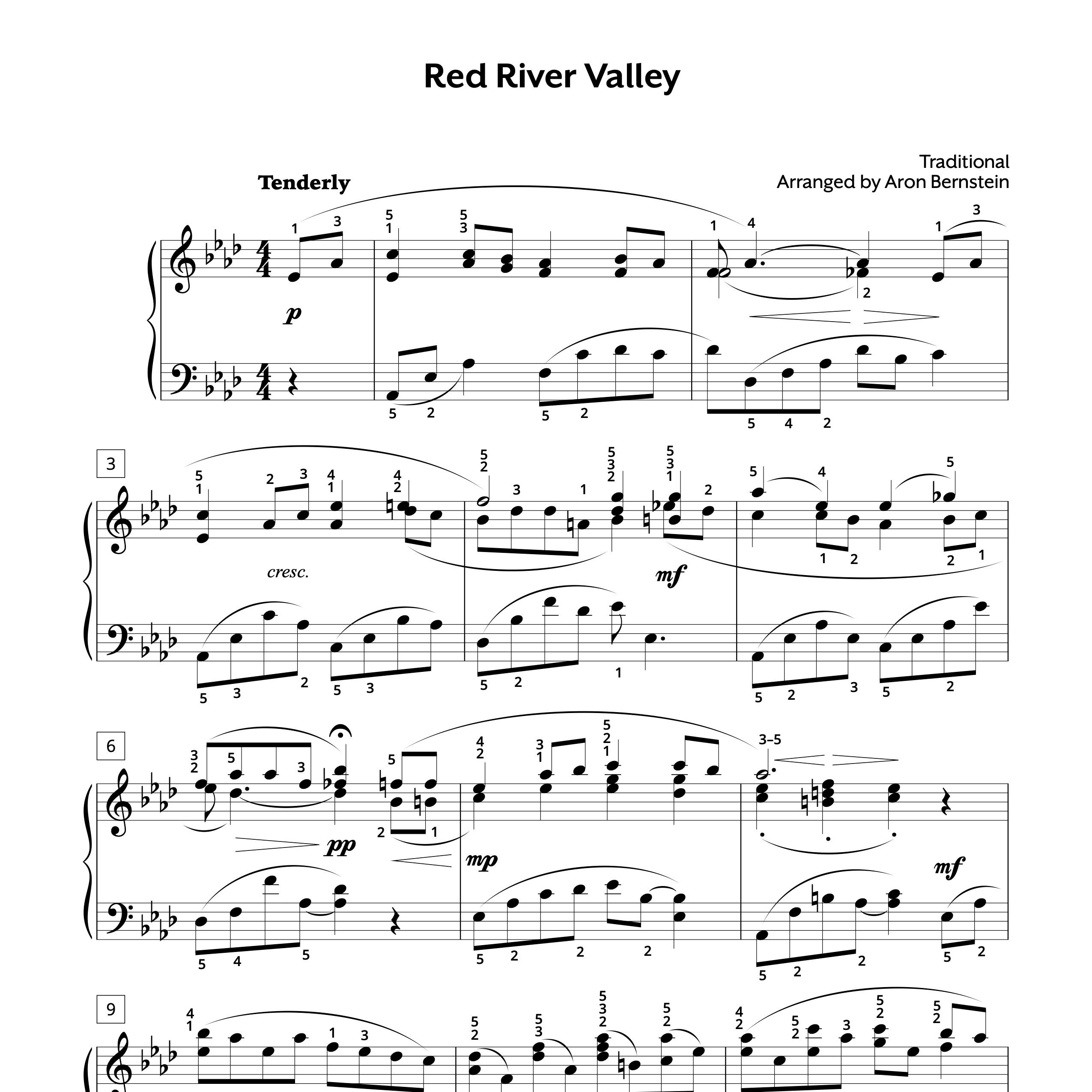 Red River Valley Piano Sheet Music | Late Intermediate