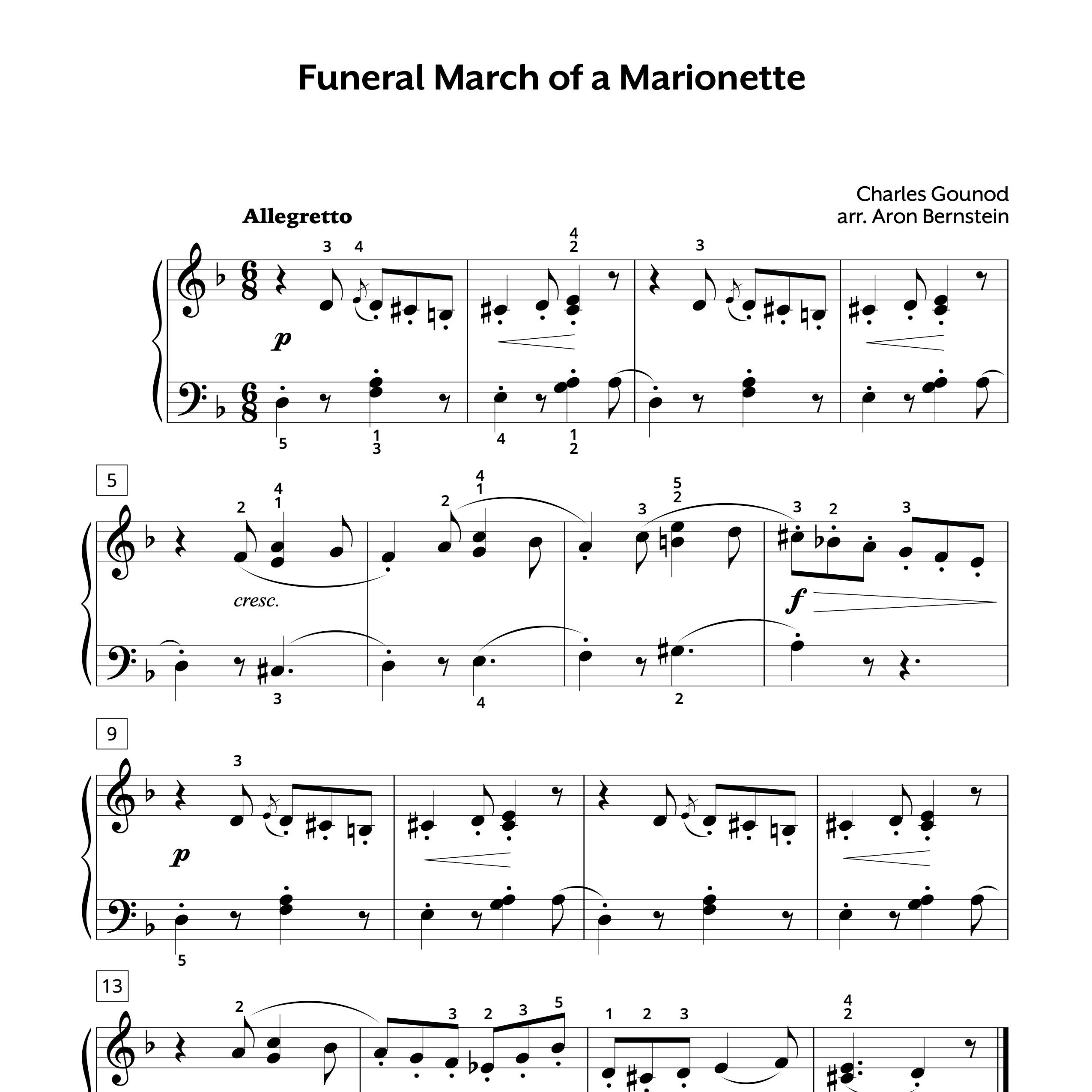 Gounod | Funeral March of a Marionette | Easy Sheet Music