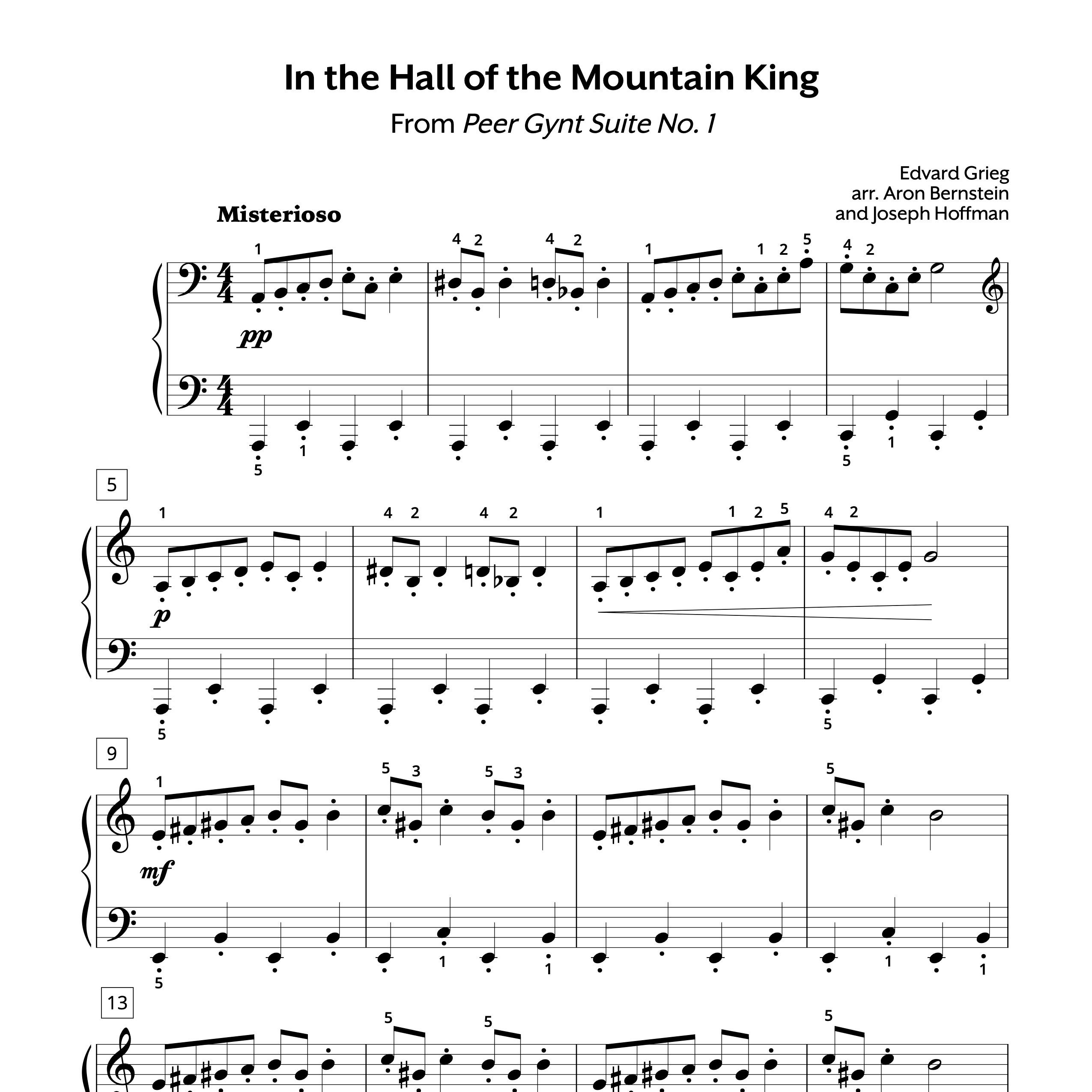In the Hall of the Mountain King Sheet Music for Piano
