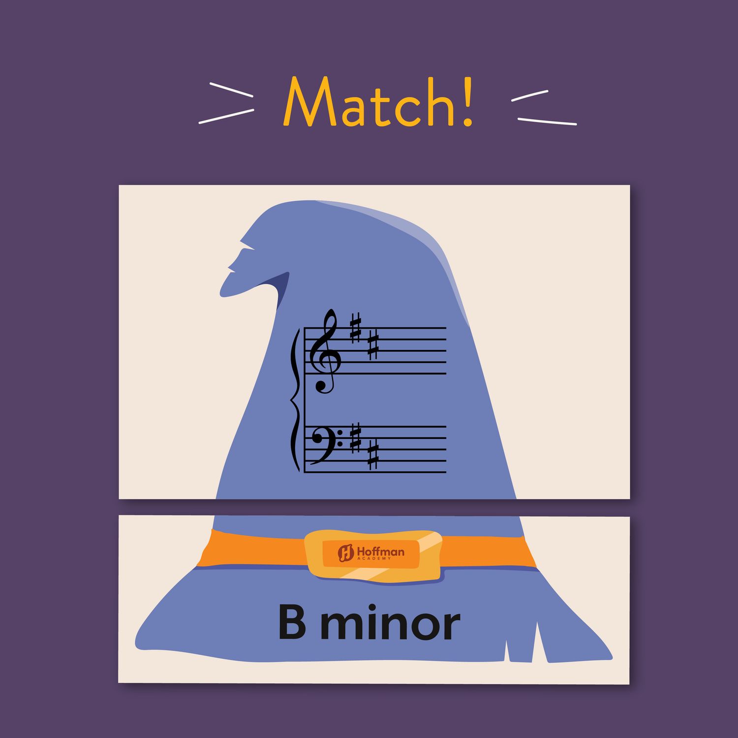 Halloween | Witch Hats Matching Game | Piano Music Key Signatures