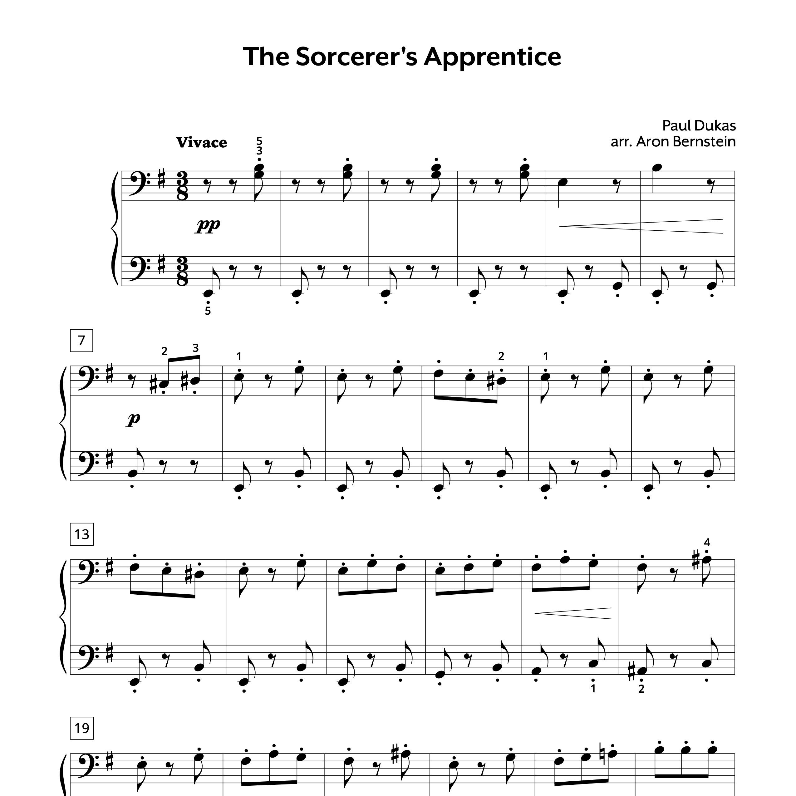Dukas | The Sorcerer's Apprentice | Piano Sheet Music