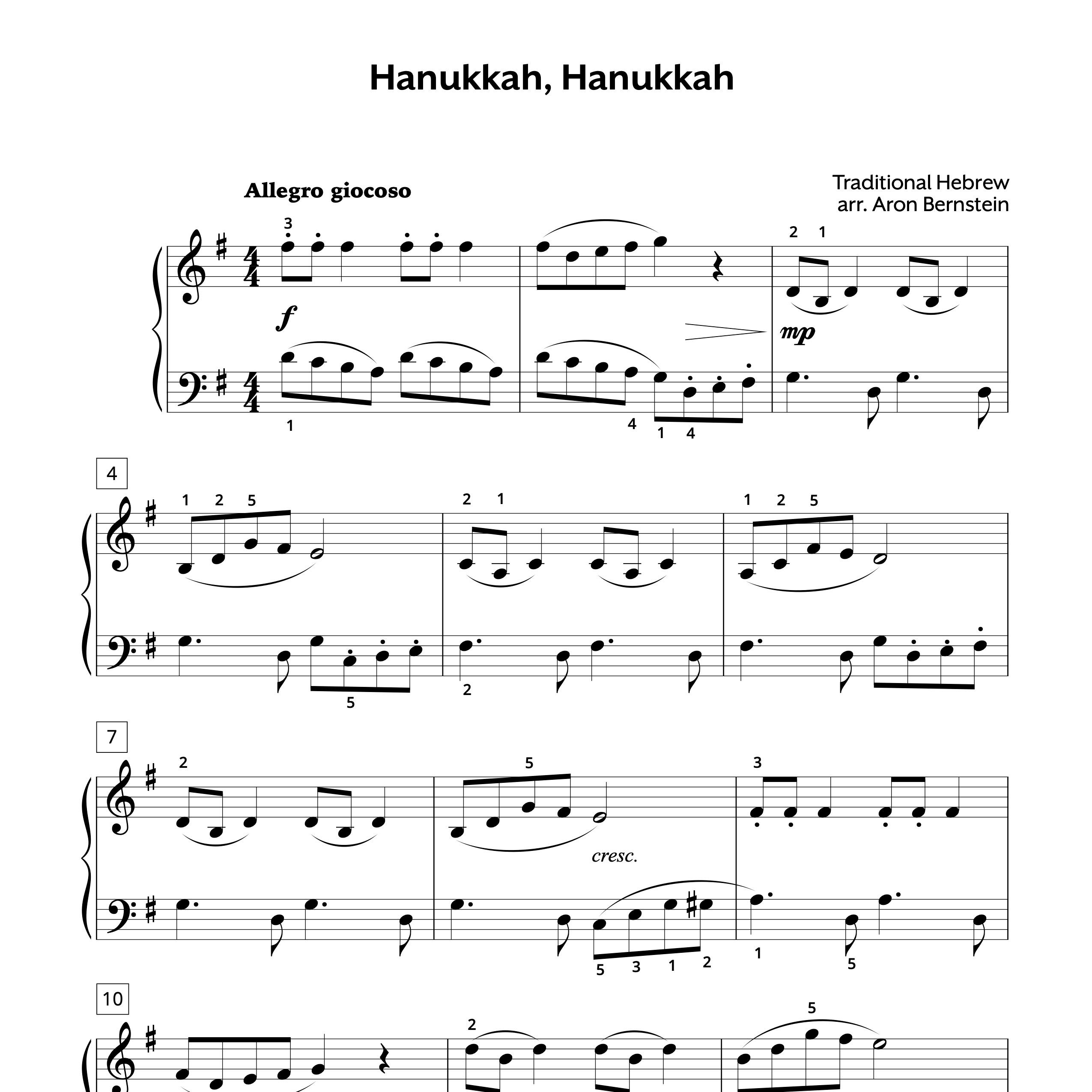 Holiday Piano Sheet Music | Hanukkah, Hanukkah