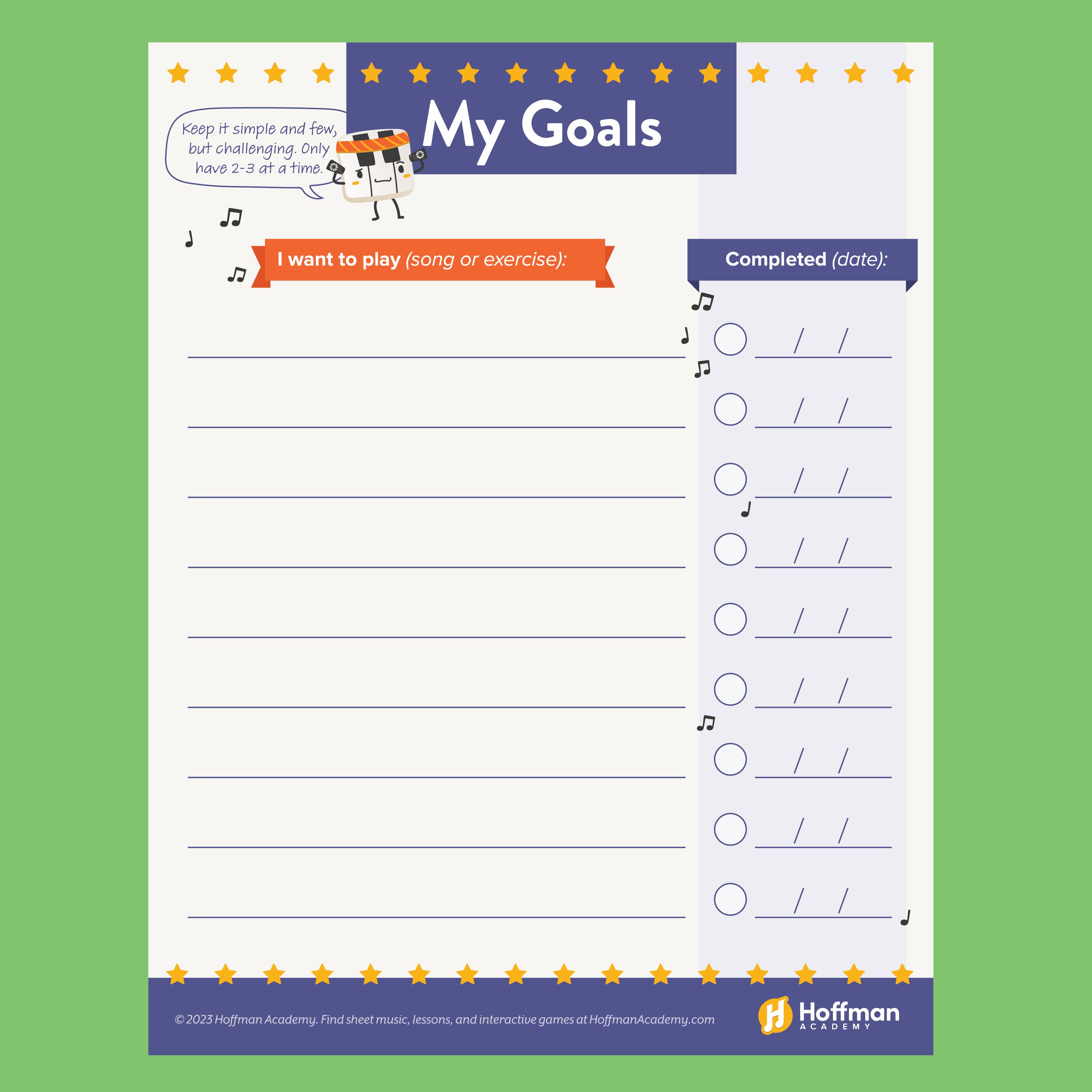 Piano Practice Goals Tracker
