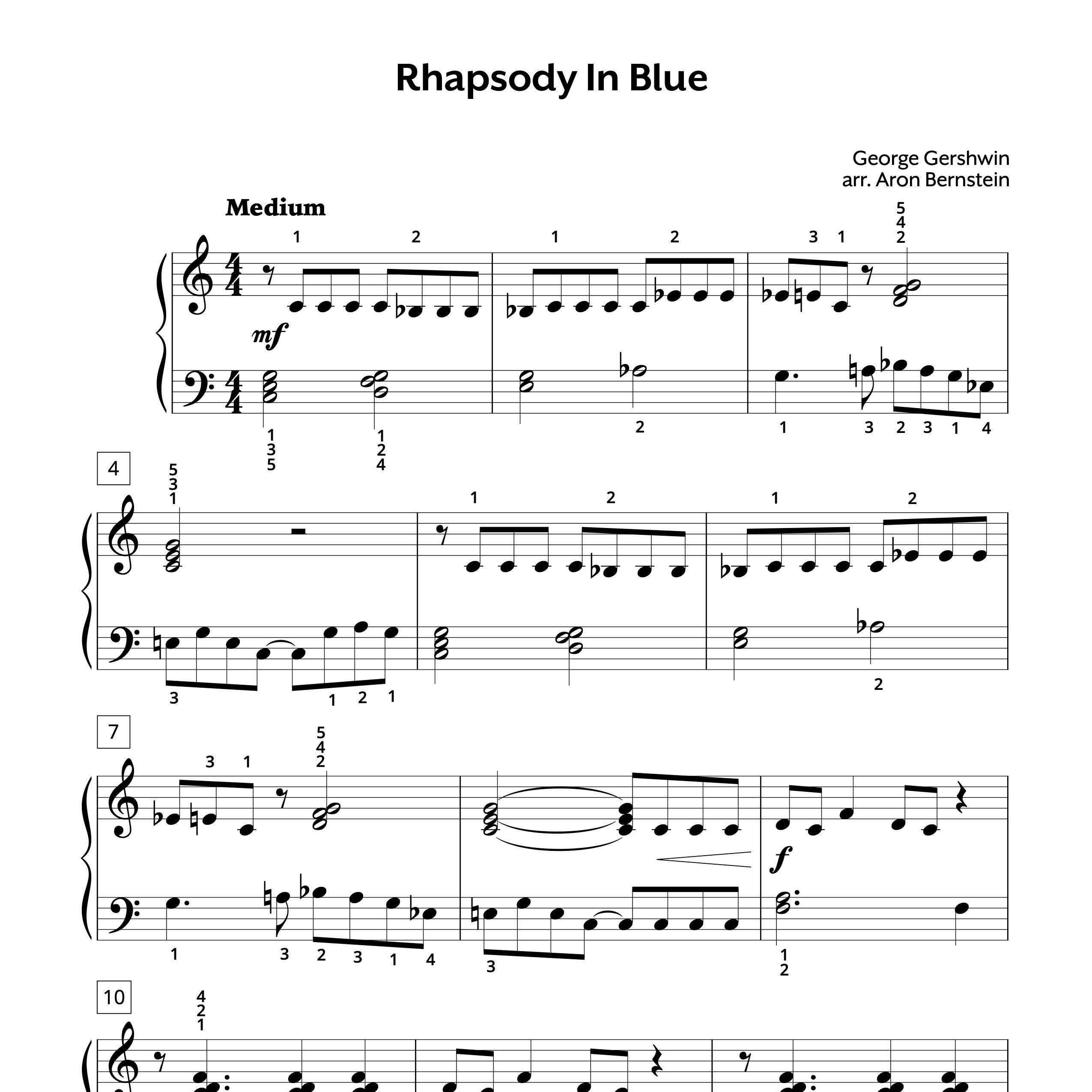 Rhapsody in Blue | Sheet Music for Piano by Gershwin