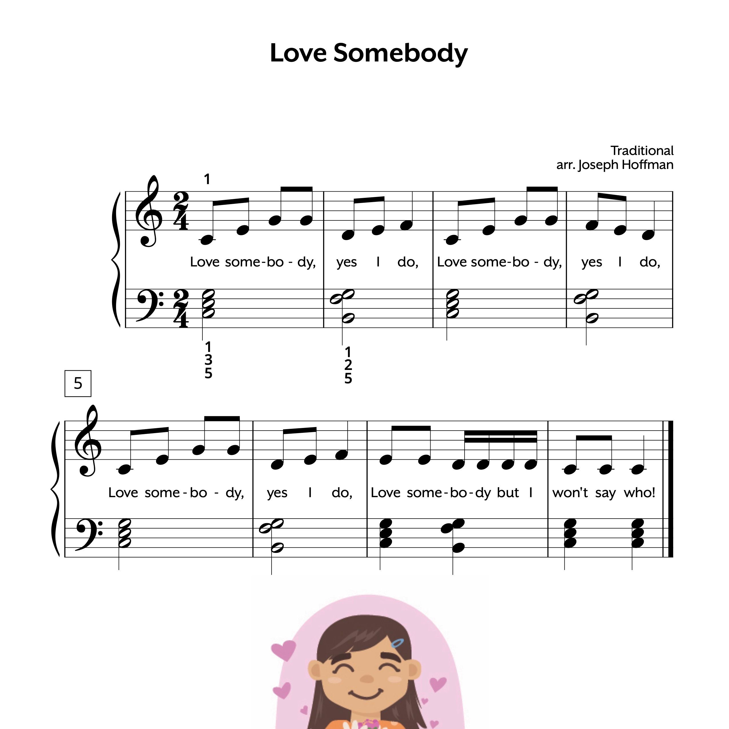 Love Somebody Piano Sheet Music | Folk Song Arrangement