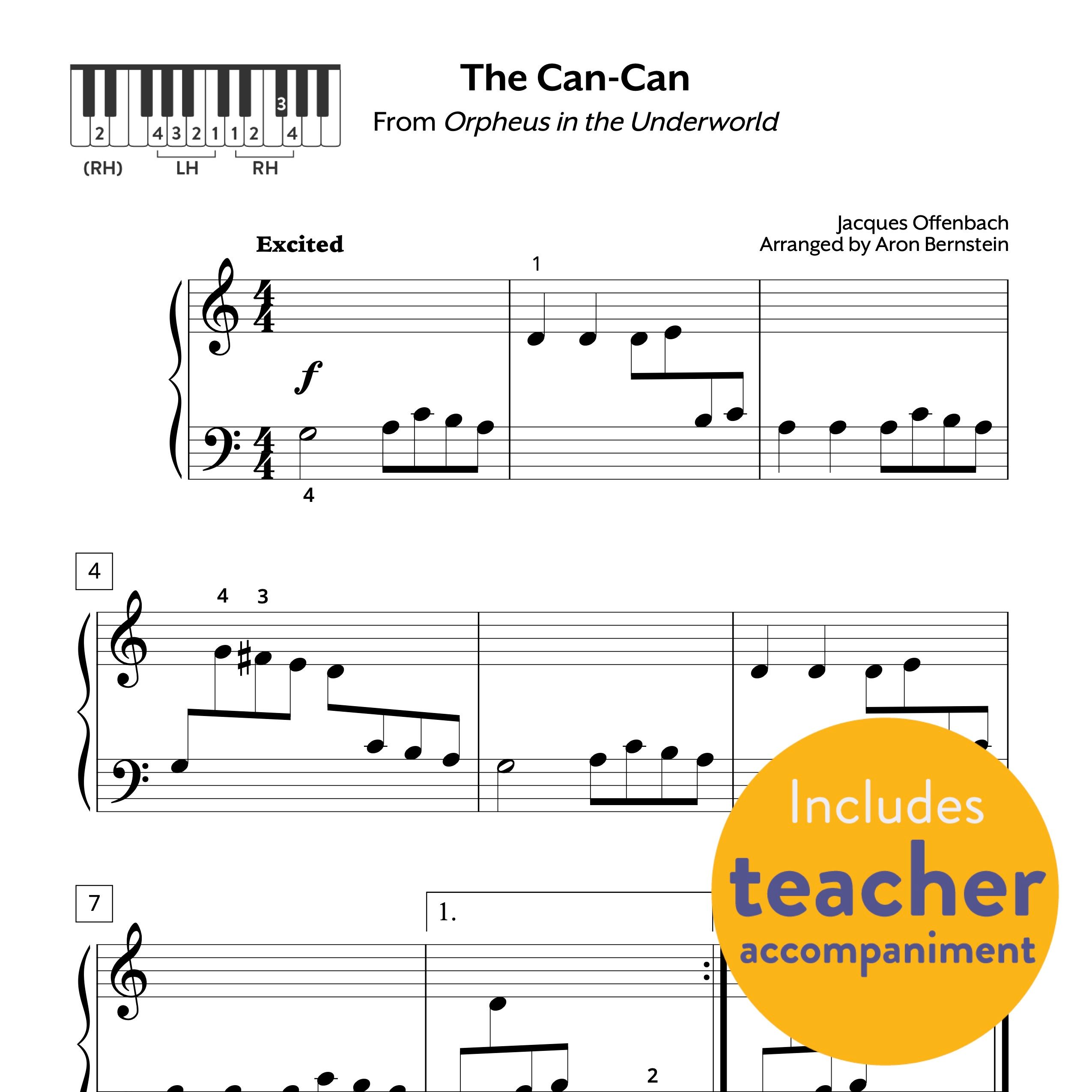 The Can-Can Sheet Music for Piano by Jacques Offenbach | Free