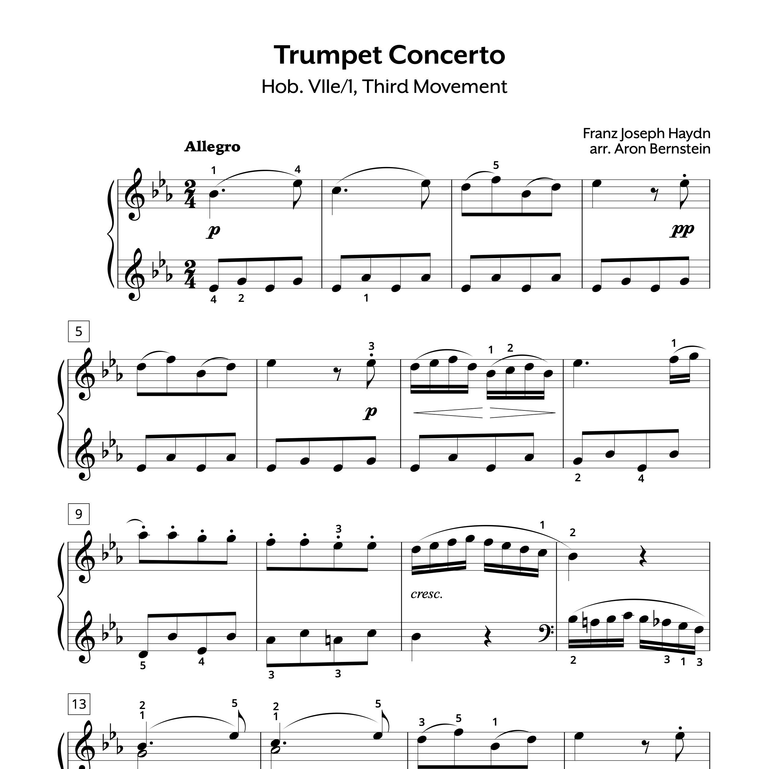 Trumpet Concerto in E-flat Major Sheet Music | Haydn