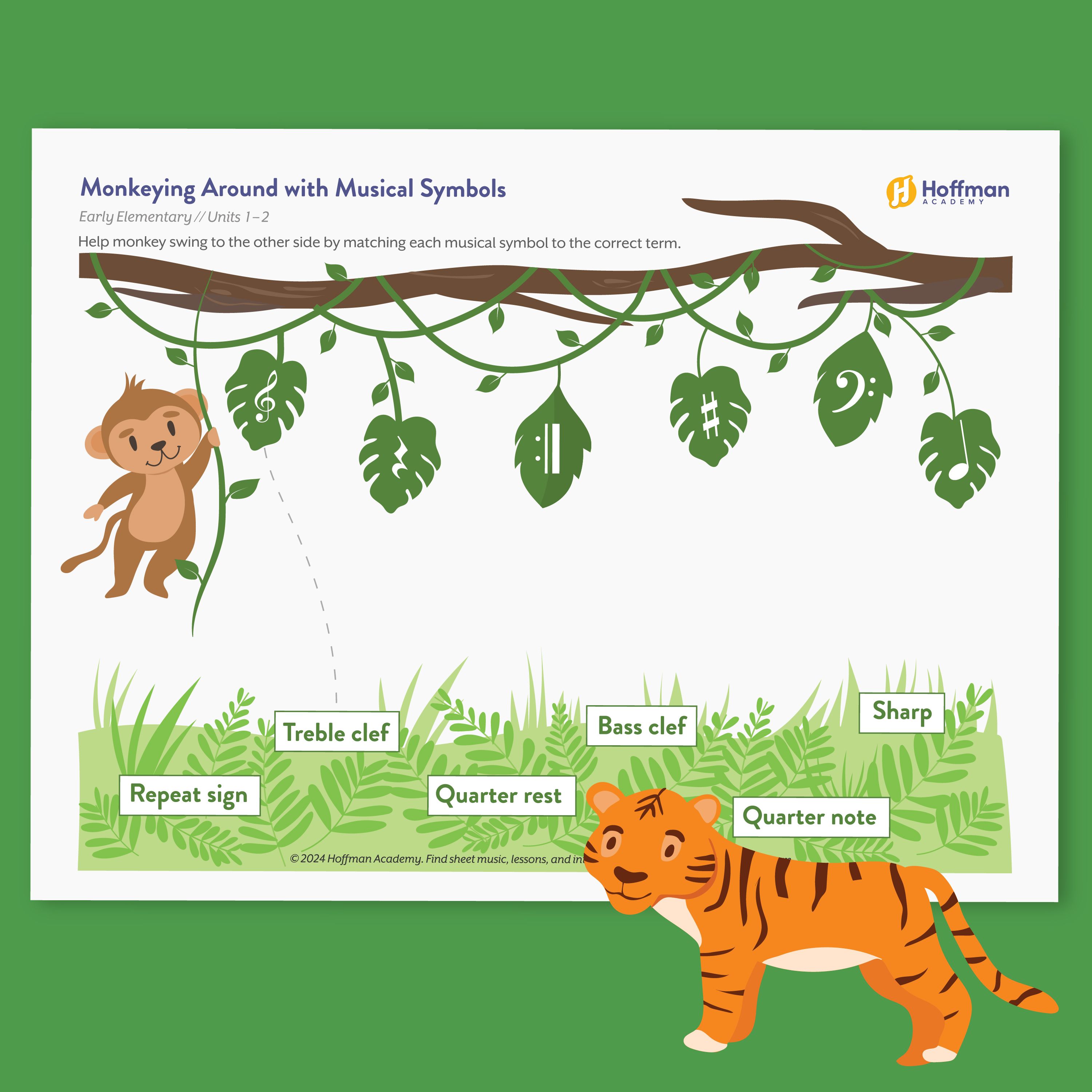 Music Theory Packet | Jungle Themed, 3 Skill Levels