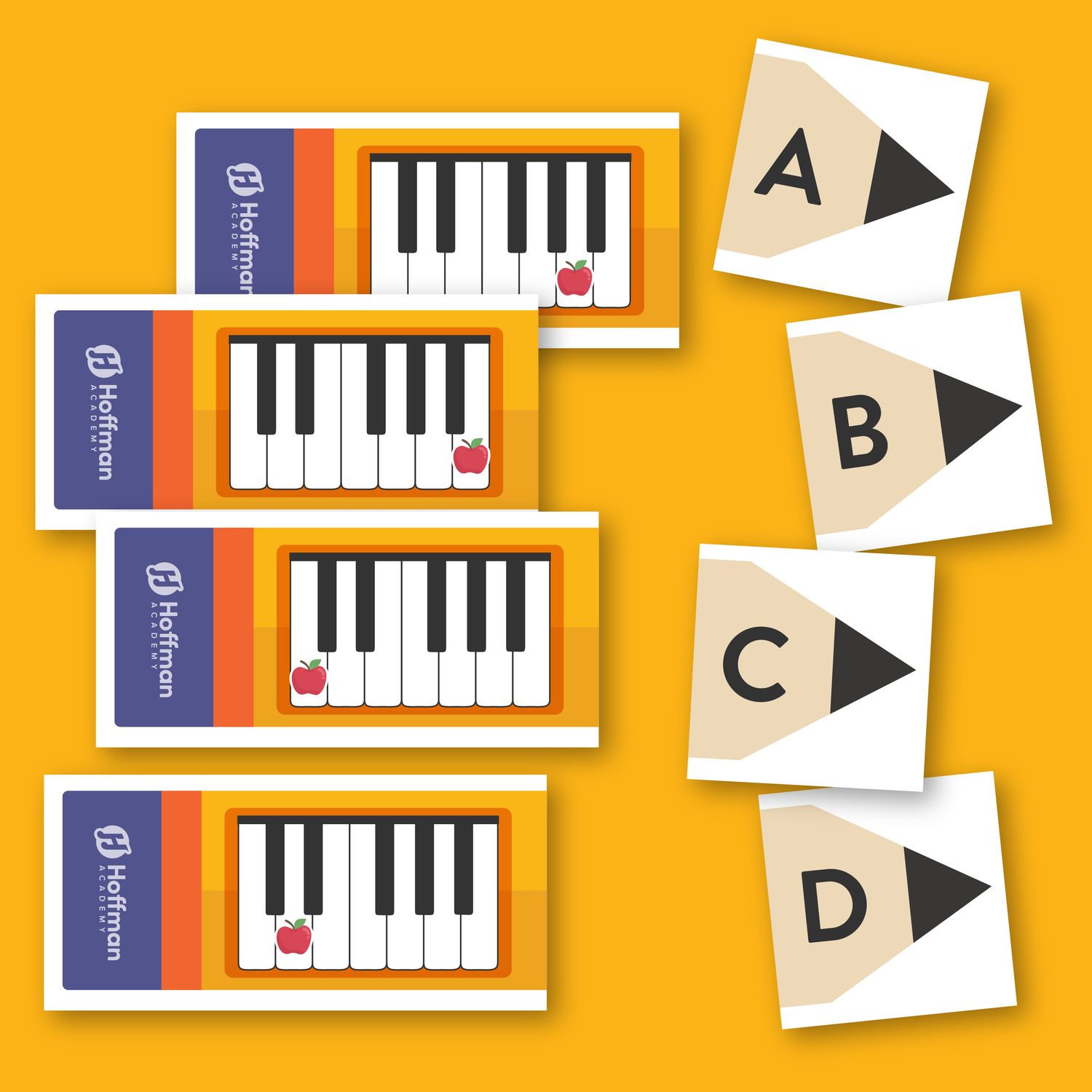Music Flashcards | Piano Key Pencils | Free Download
