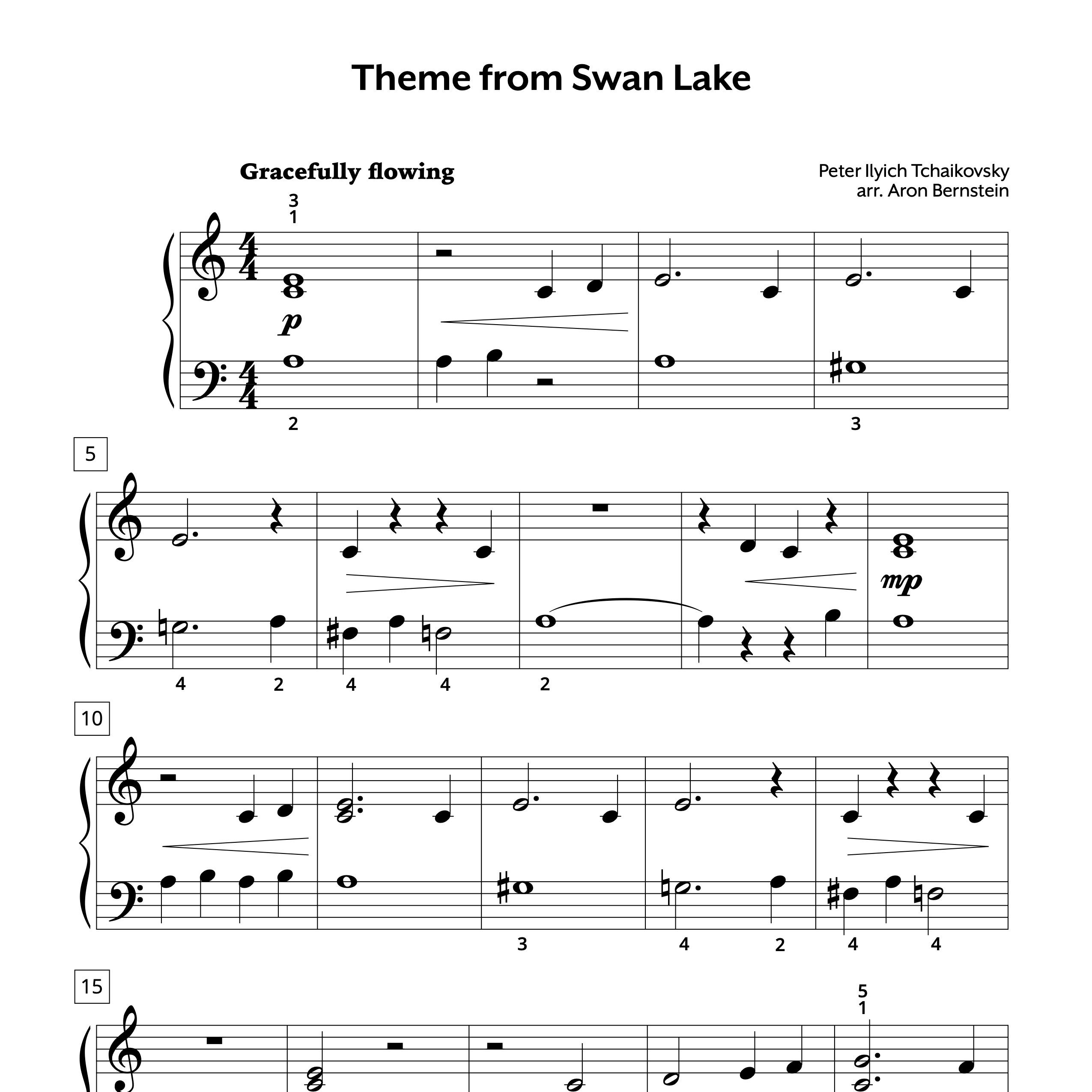 Theme from Swan Lake - Piano Sheet Music, Tchaikovsky