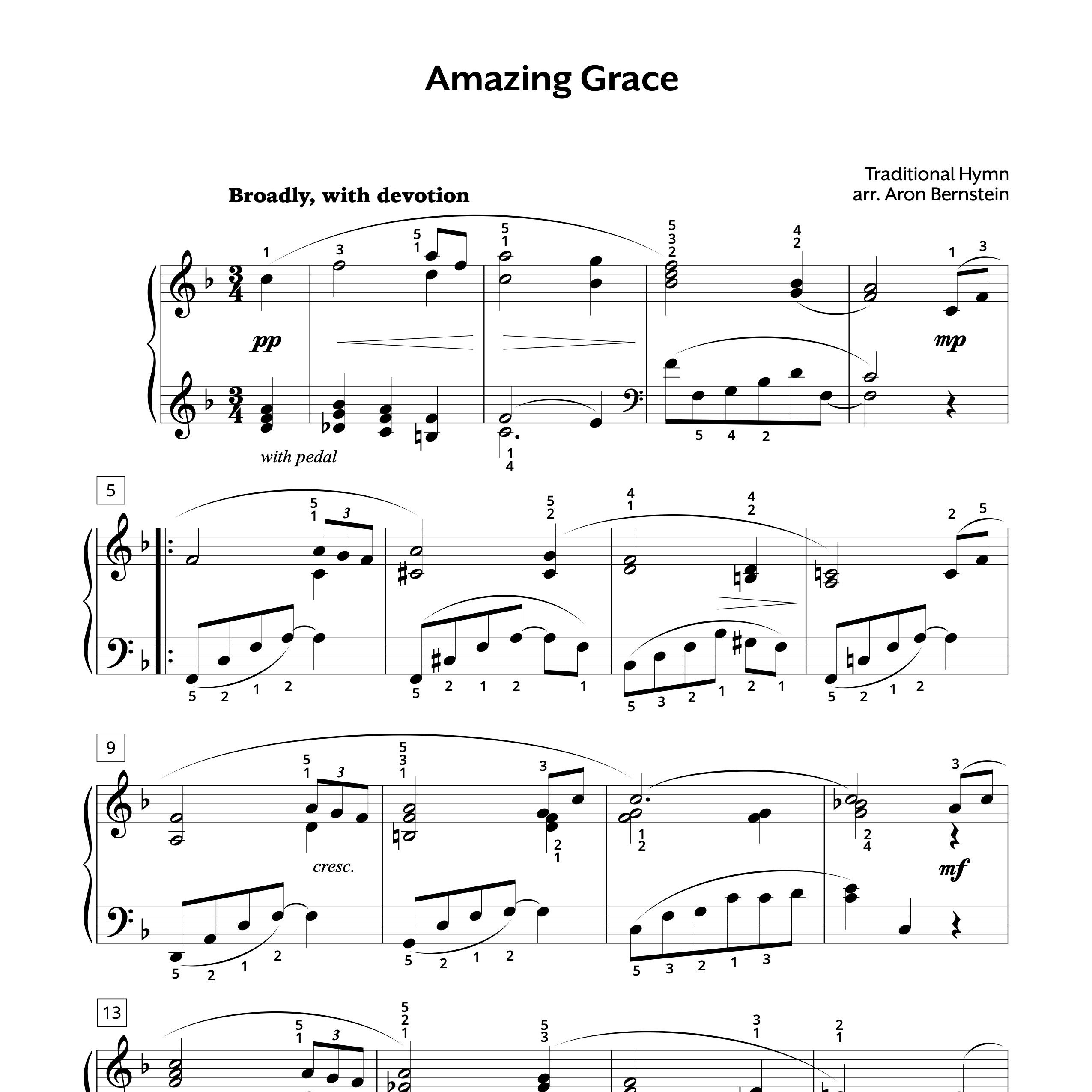 Amazing Grace Sheet Music | Late Intermediate Version