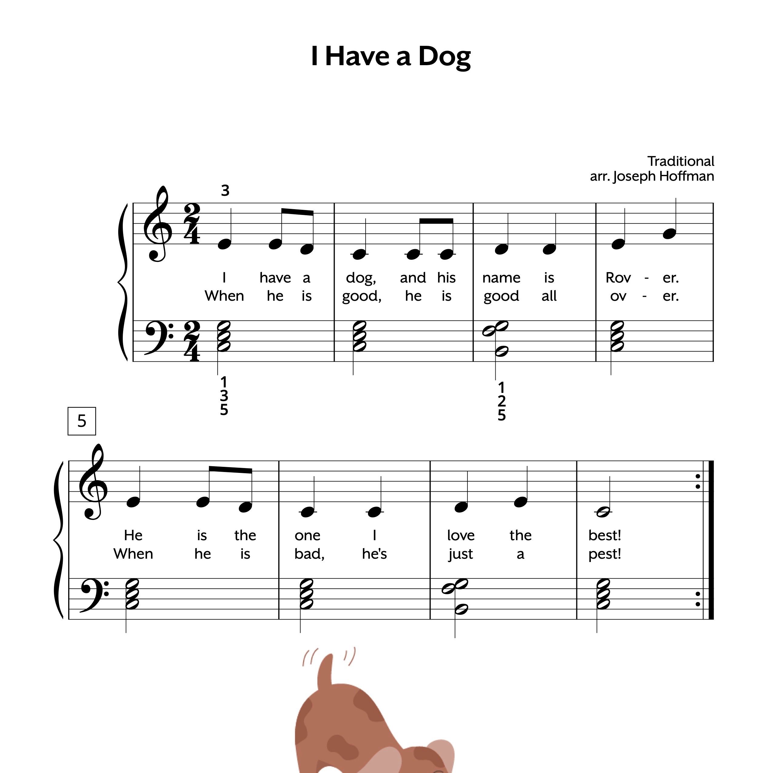 Easy Piano Sheet Music | I Have a Dog