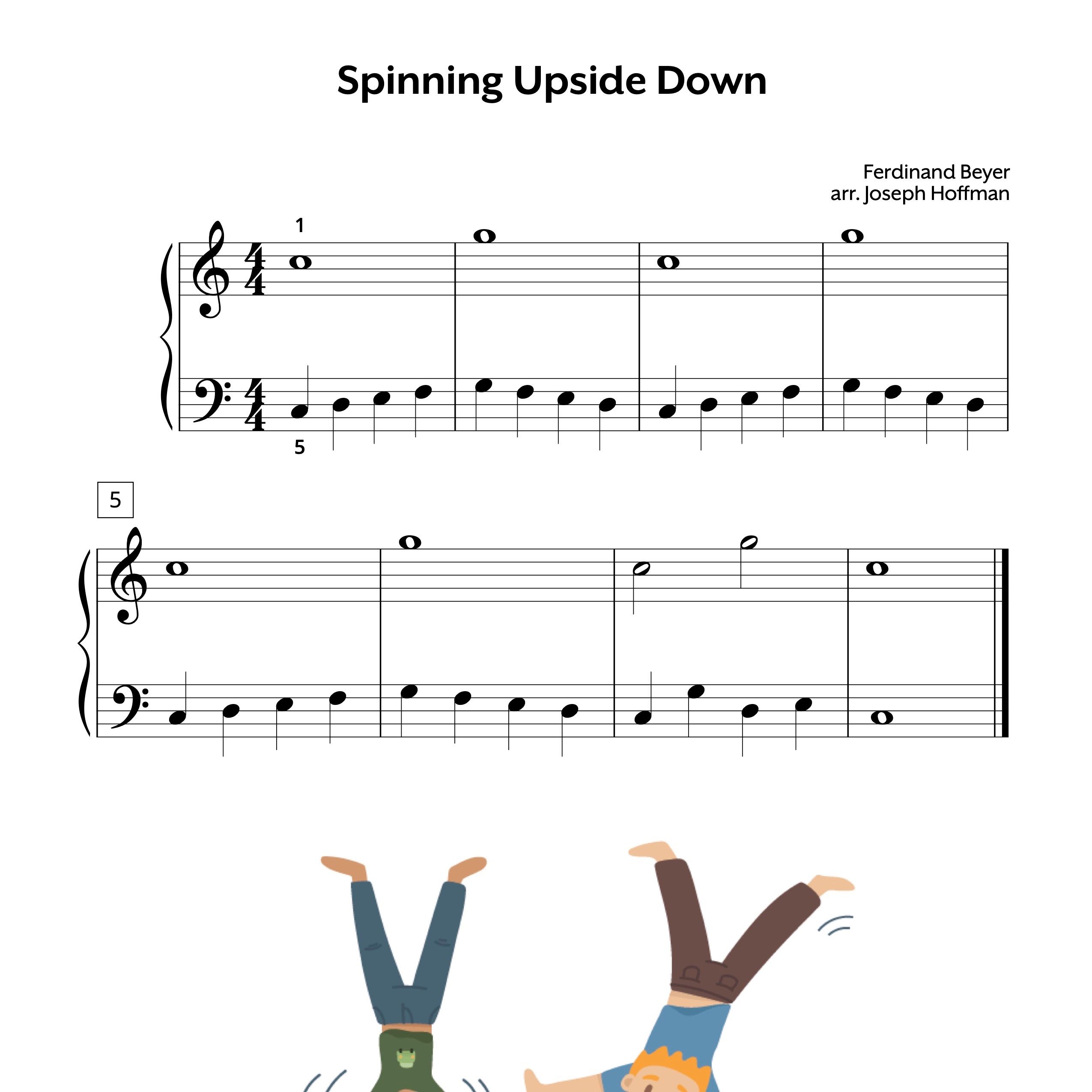 Easy Piano Sheet Music | Spinning Upside Down | Ferdinand Beyer