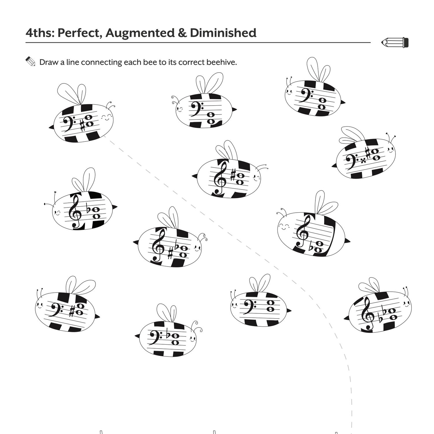 Beehive 4ths Music Theory Worksheet | PDF Download
