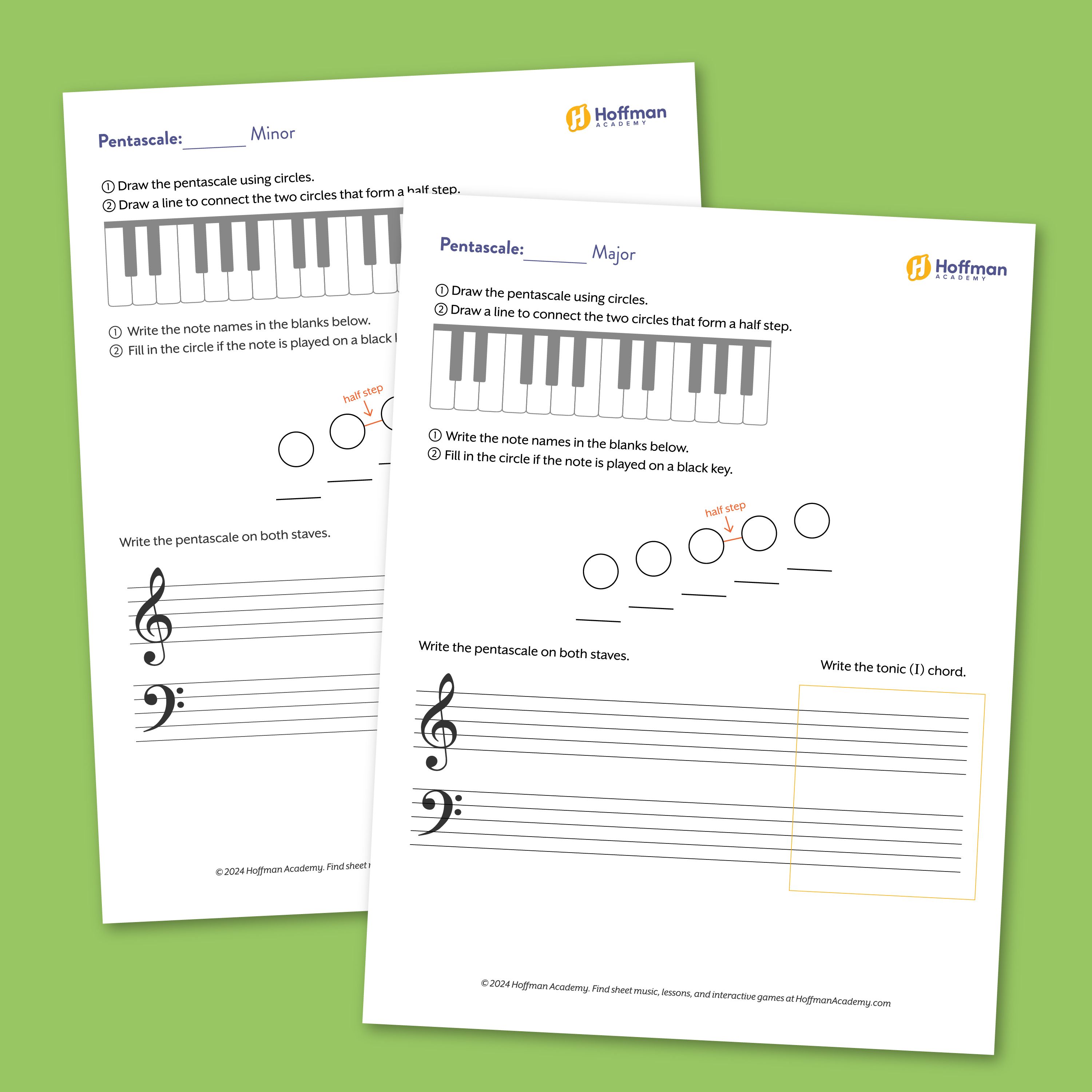Pentascale Worksheets for Piano Learners | PDF Download