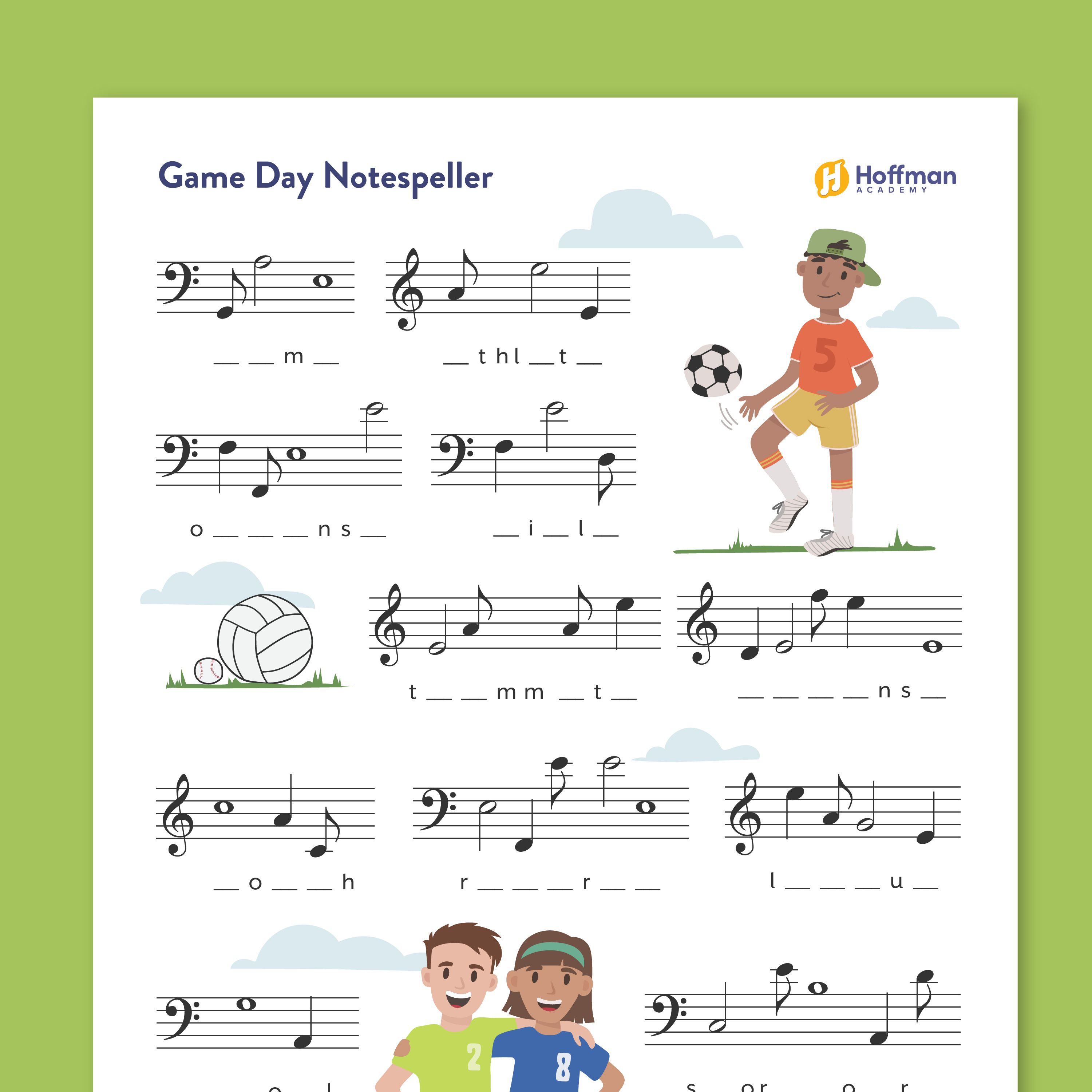 Game Day Notespeller | PDF Download