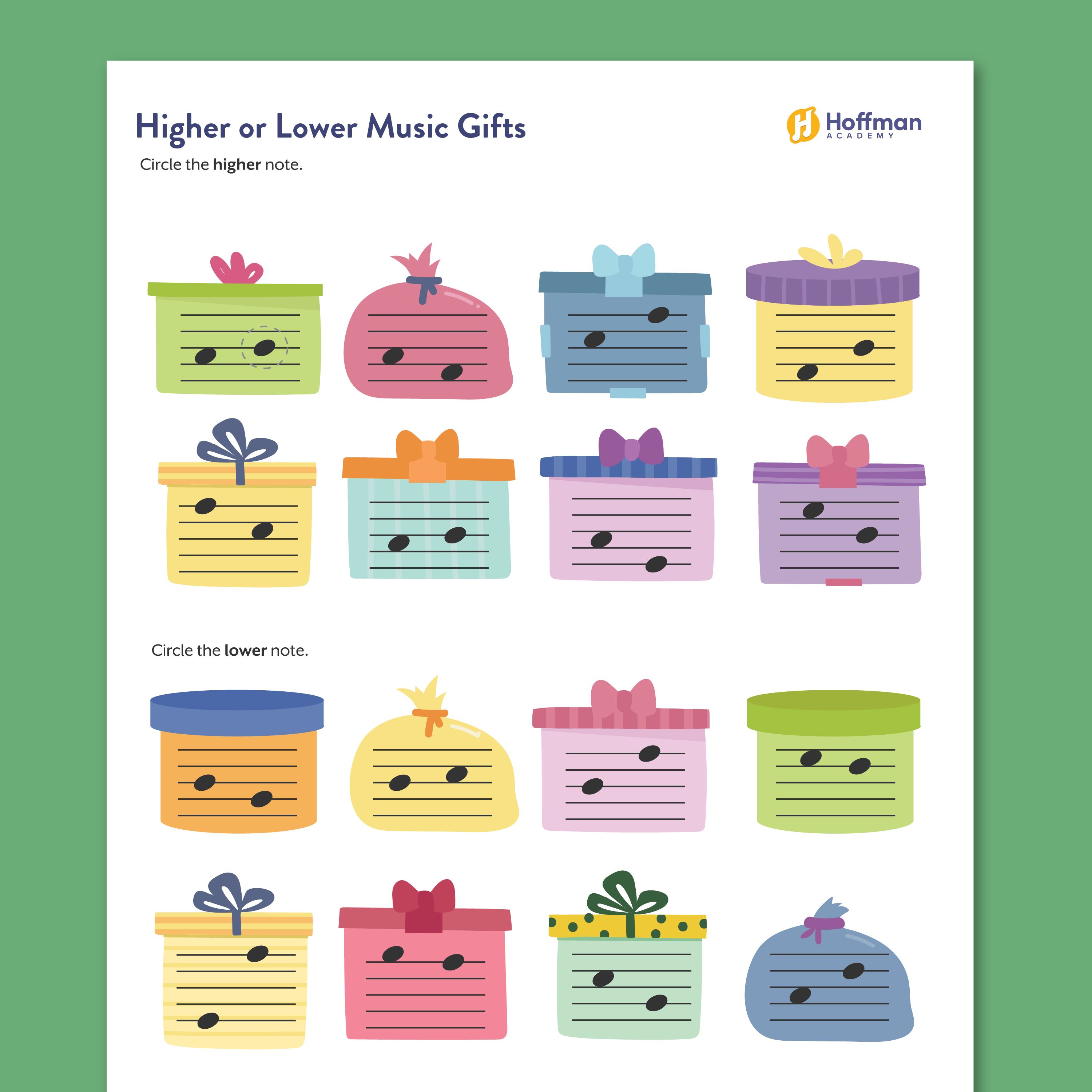 Higher or Lower Music Gifts | PDF Download