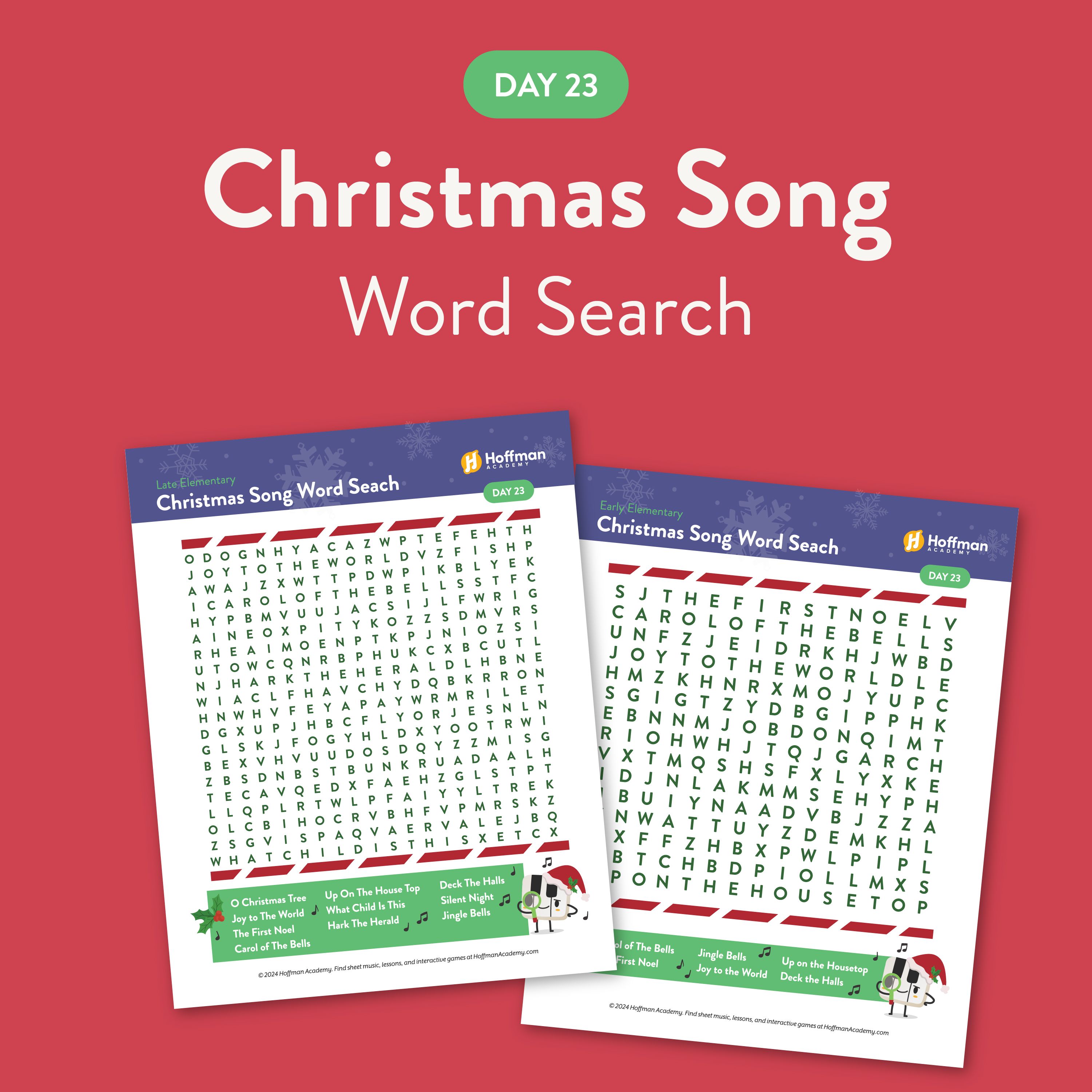 Christmas Song Word Search | PDF Download