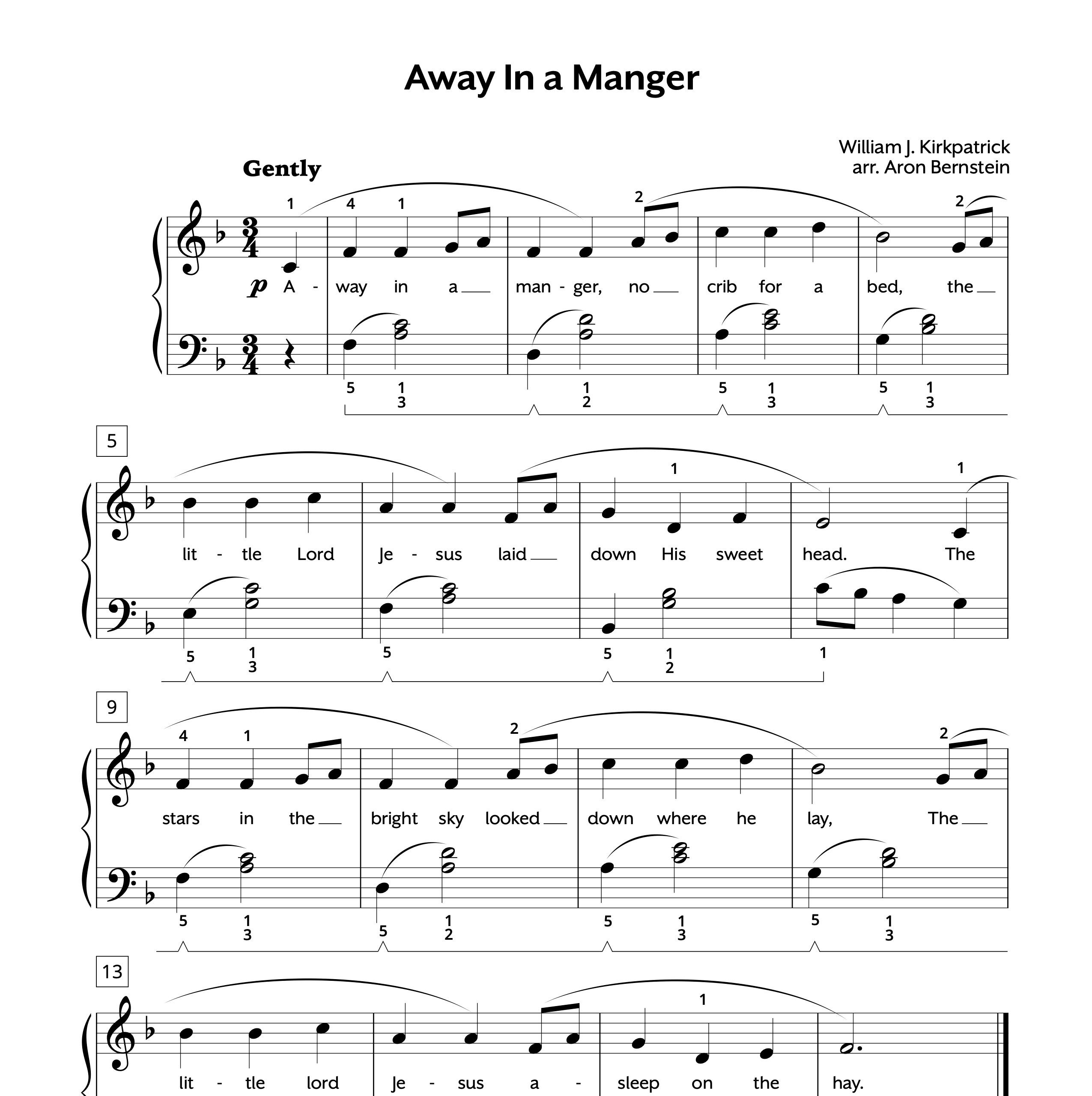 Away in a Manger Sheet Music for Piano | Early Intermediate