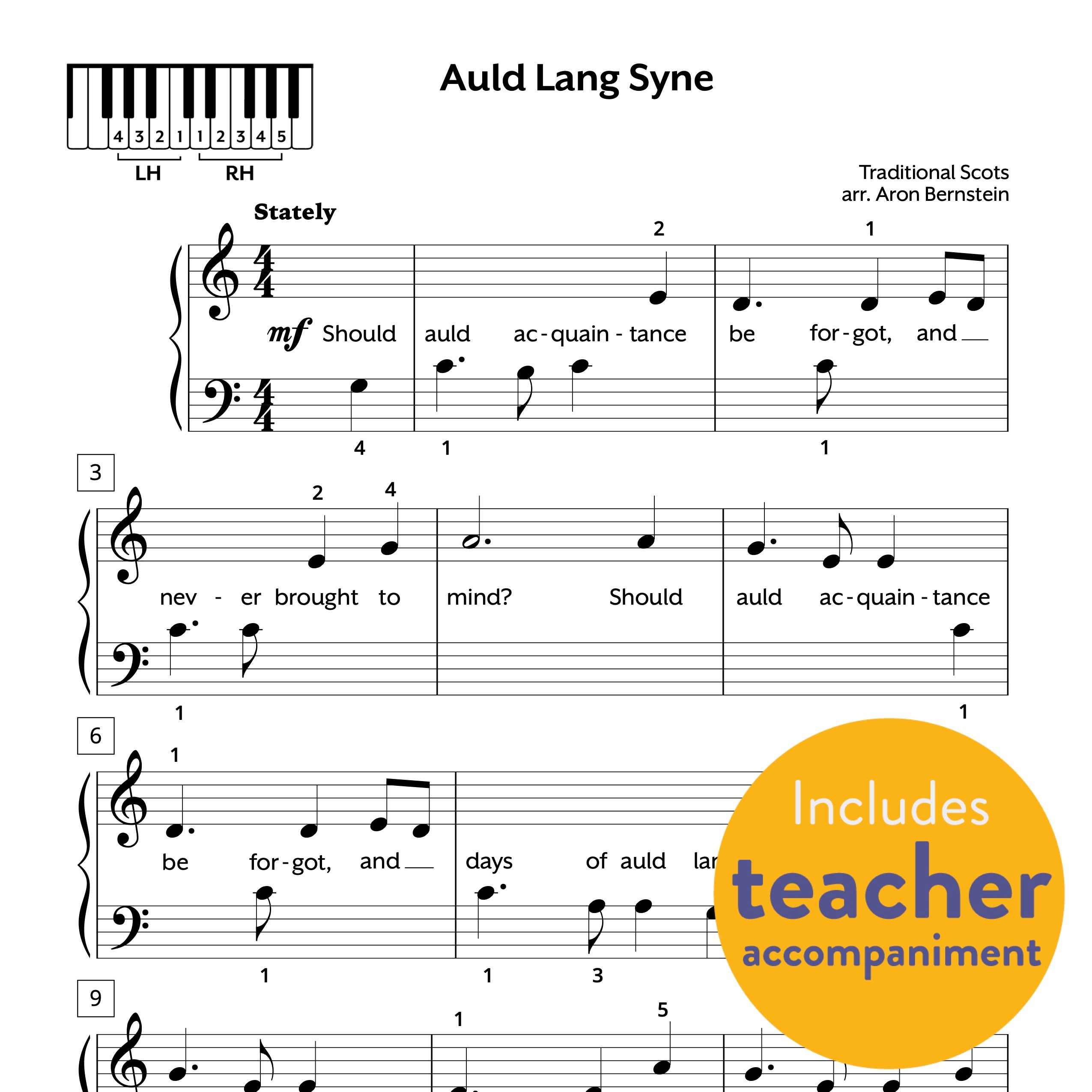 Auld Lang Syne Piano Sheet Music | PDF, Free Download