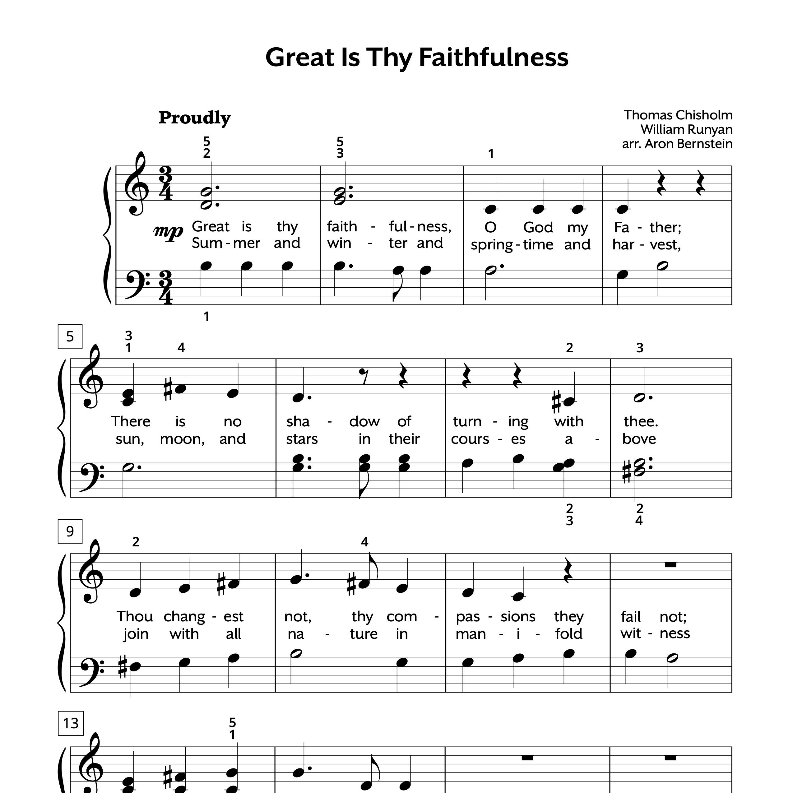 Great Is Thy Faithfulness Sheet Music