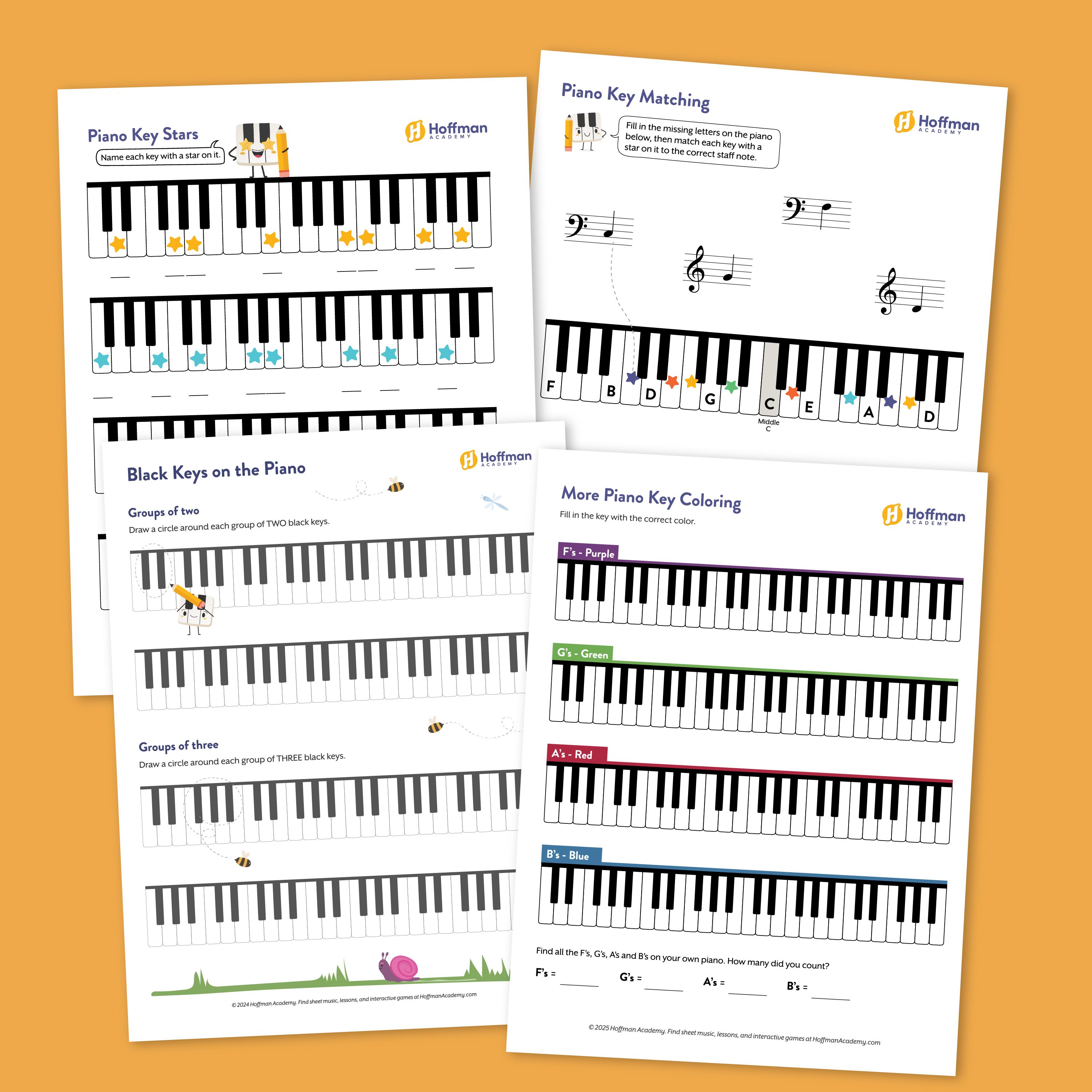 Piano Key Navigation Bundle - Early Elementary Version | PDF Download