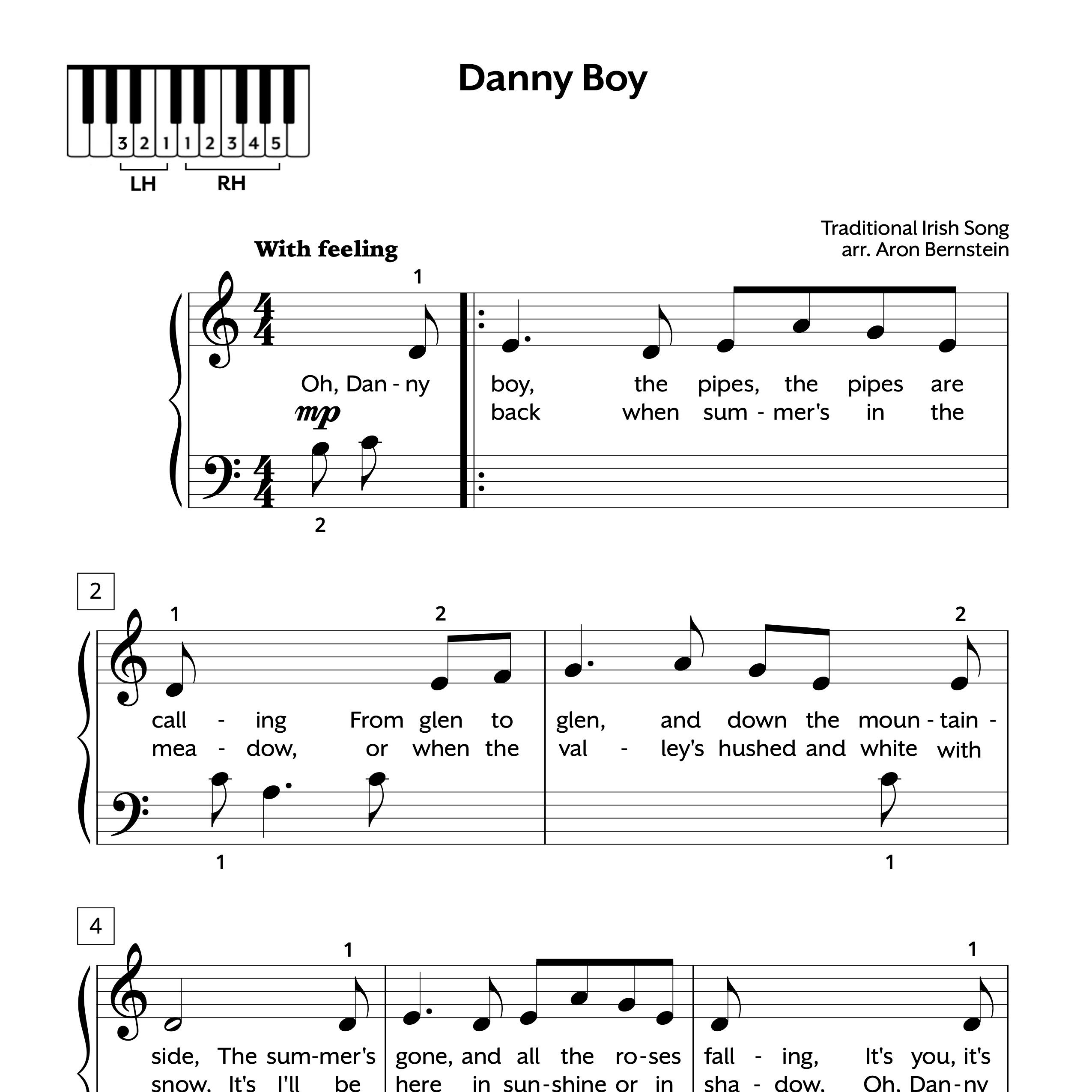 Danny Boy Super Easy Piano Sheet Music | PDF Download